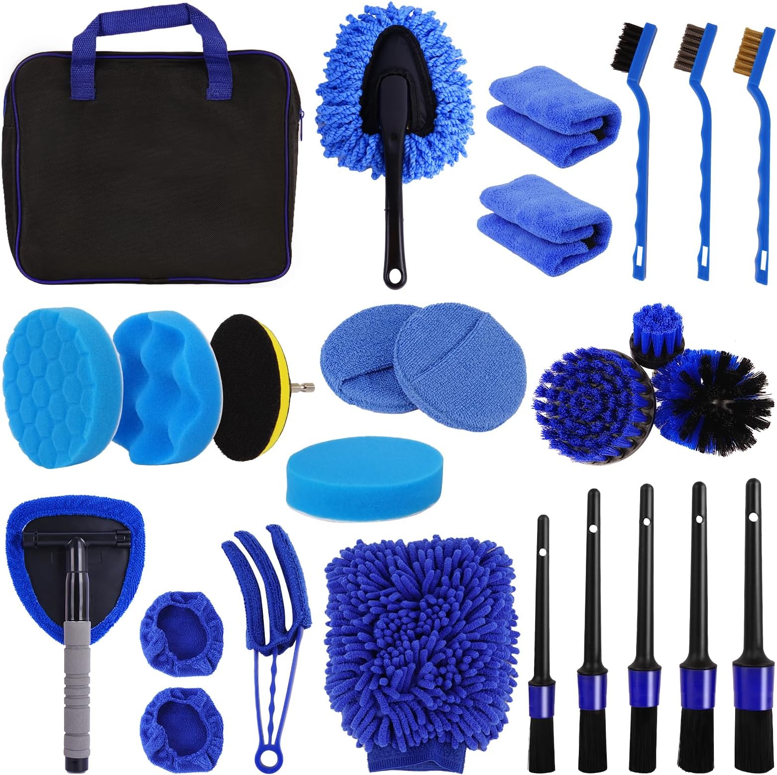 Amazon.com: BIBIRE 26pcs Car Detailing Brush Set, Car Washing Kits with ...