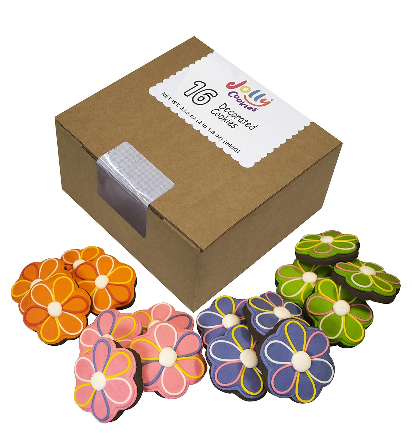 Amazon.com: JOLLY COOKIES Hand Decorated Chocolate Butter Cookies 16 ...