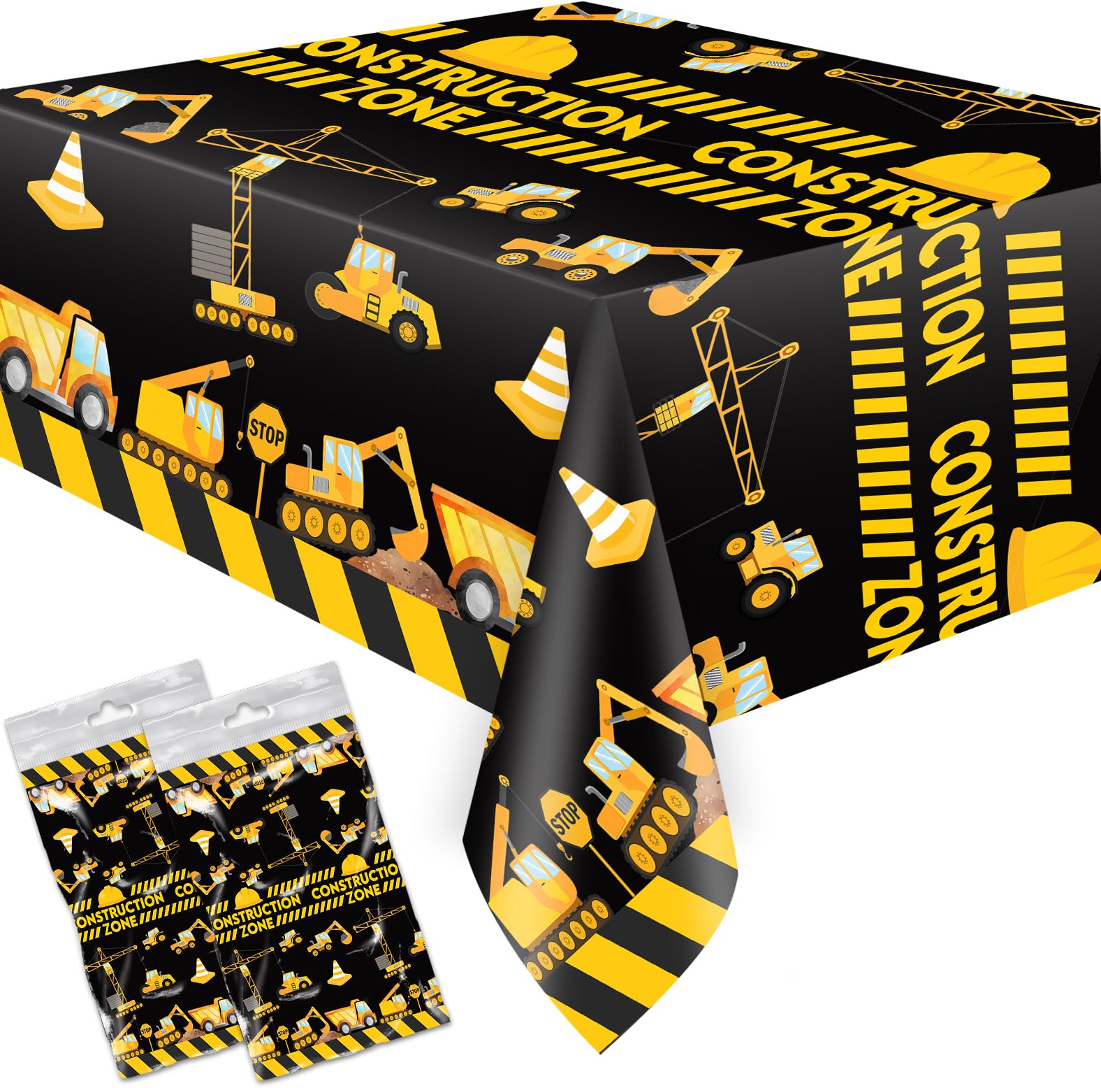 Amazon.com: Letromp 2 Pieces Construction Table Cloth 54 x 108 Inch ...