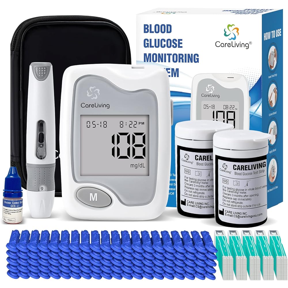 $5/mo - Finance CareLiving Blood Glucose Monitor Kit, 100 Test Strips ...