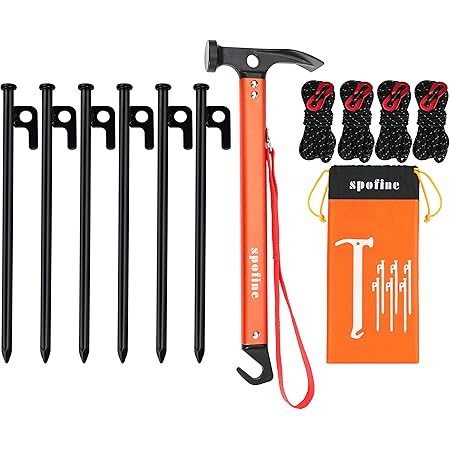 Amazon.com : Tent Stake with Hammer, 12-Pack 10in Heavy Duty Tent ...