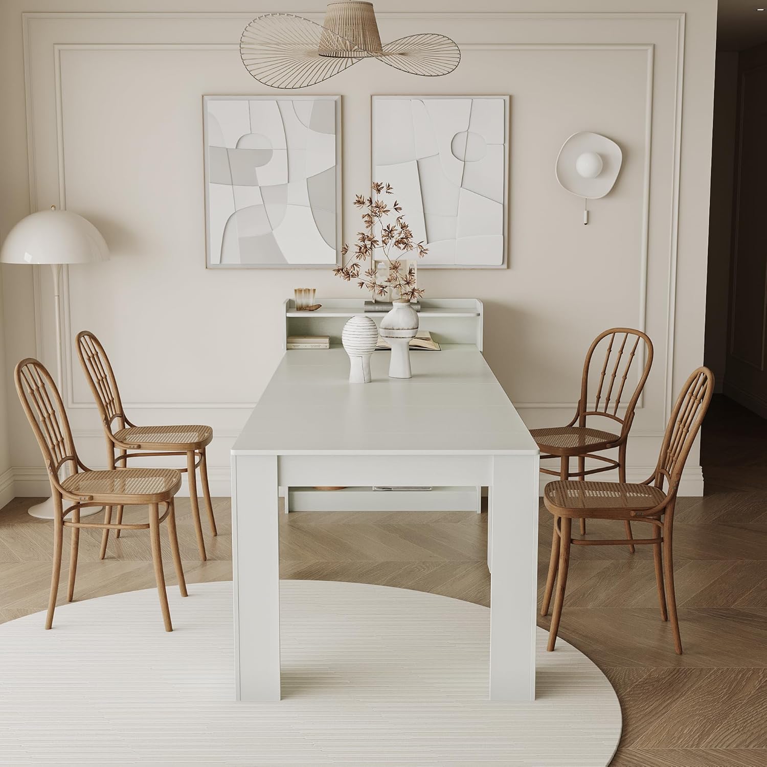 Amazon.com - Expandable Dining Table for 8-12 Person, Modern Extendable ...