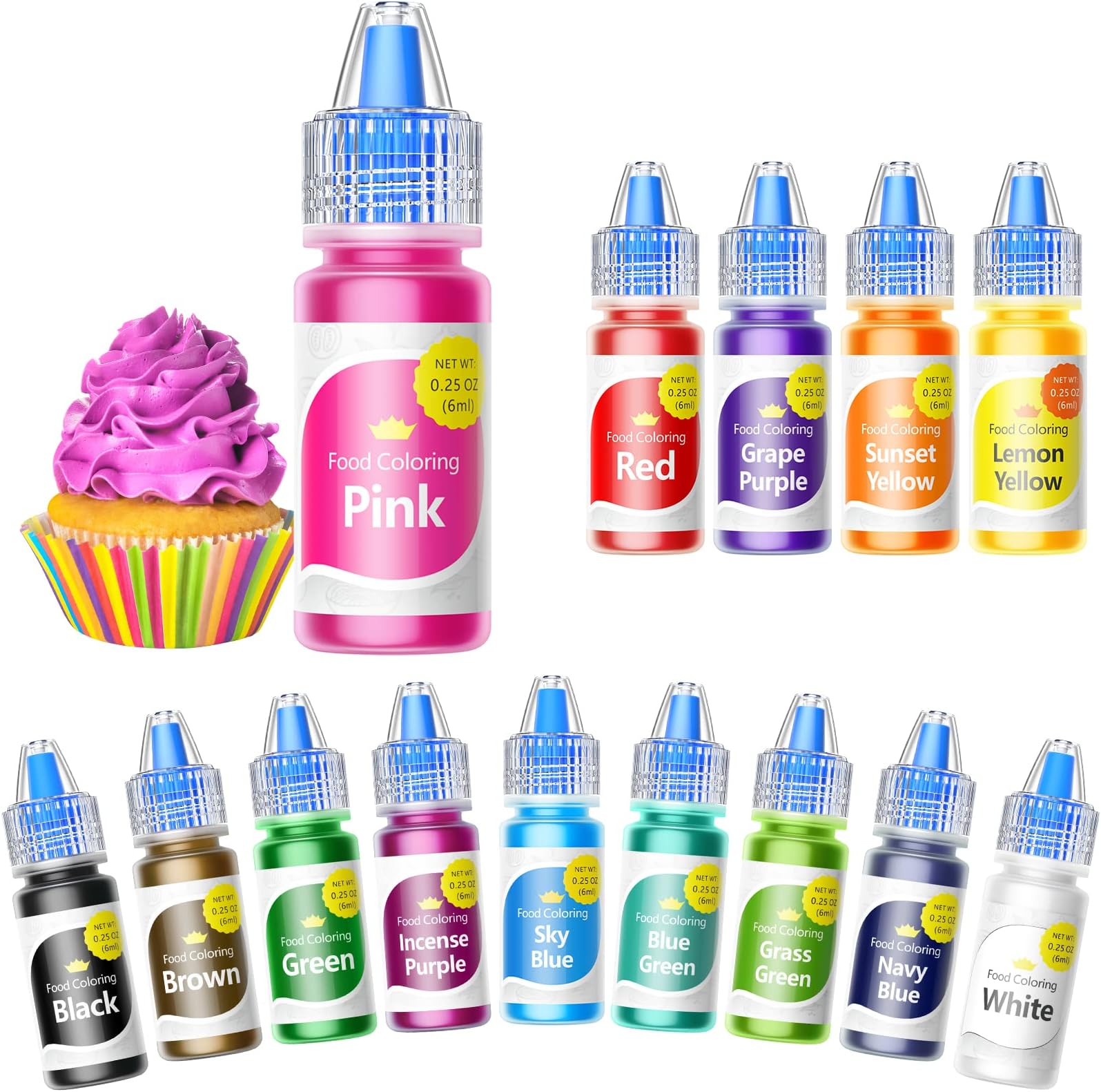 Amazon.com : Food Coloring Gel Cake Decorating Set - Jelife 10 Colors ...