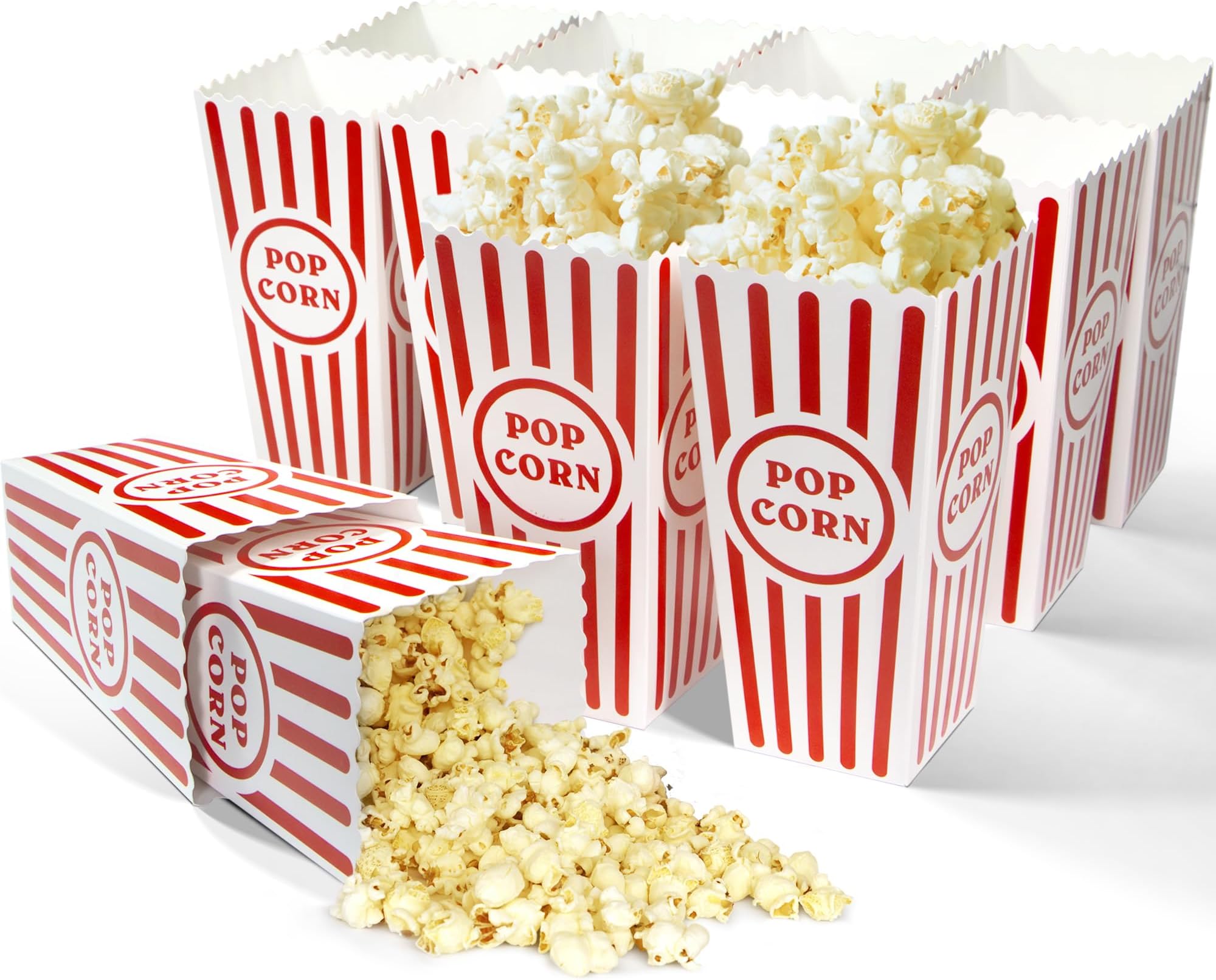 Amazon.com: Novelty Place 12 Pcs White Popcorn Boxes, 46 oz White ...