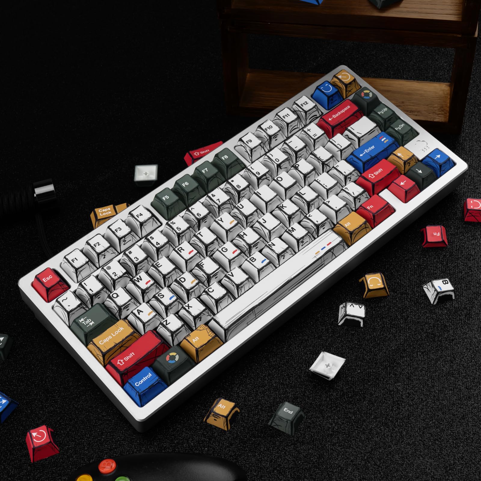 Snapklik.com : Mixed Light Manga Themed Keycaps 136 Keys, Cherry ...