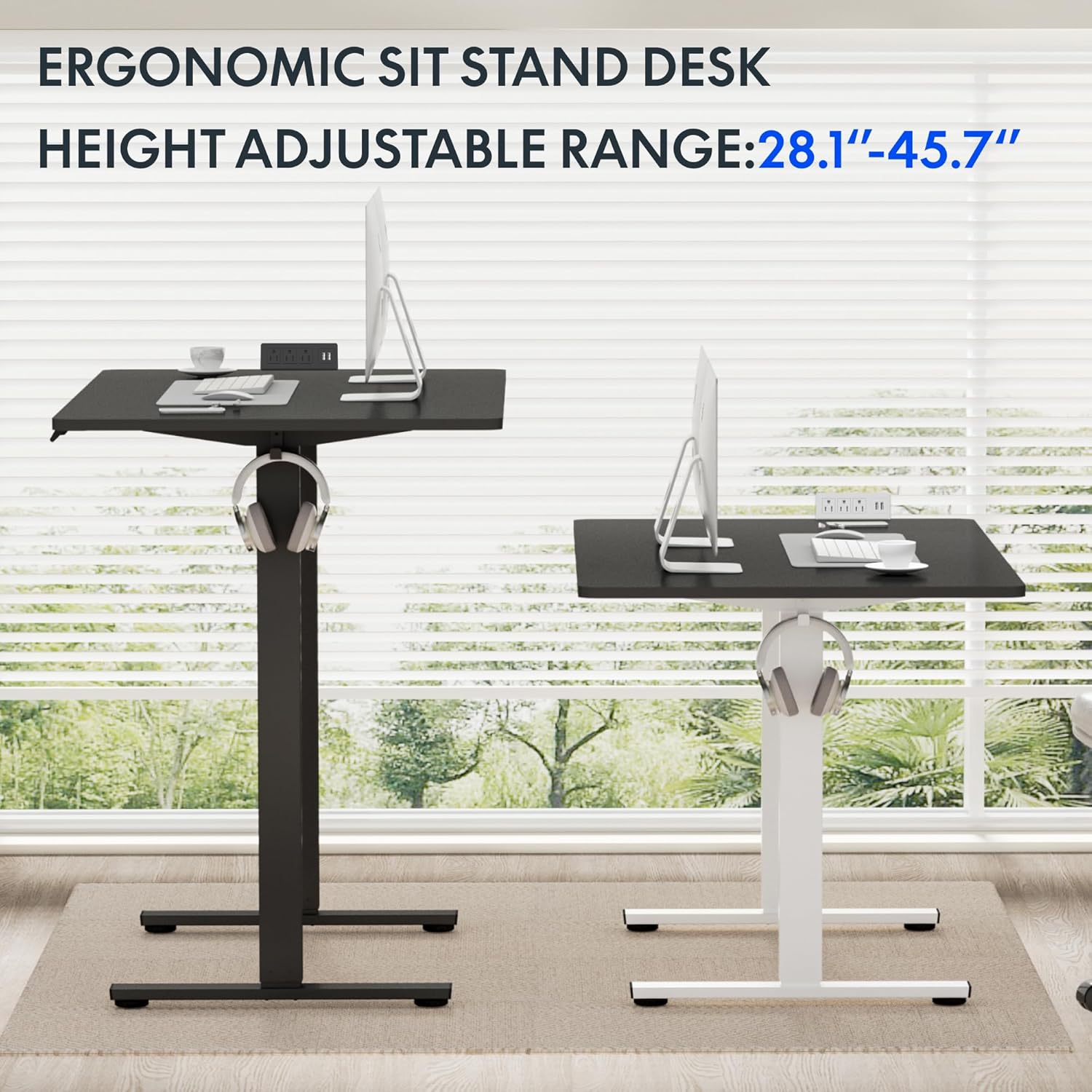 FLEXISPOT EN2 Electric Small Standing Desk 40 x 24'' Whole-Piece ...