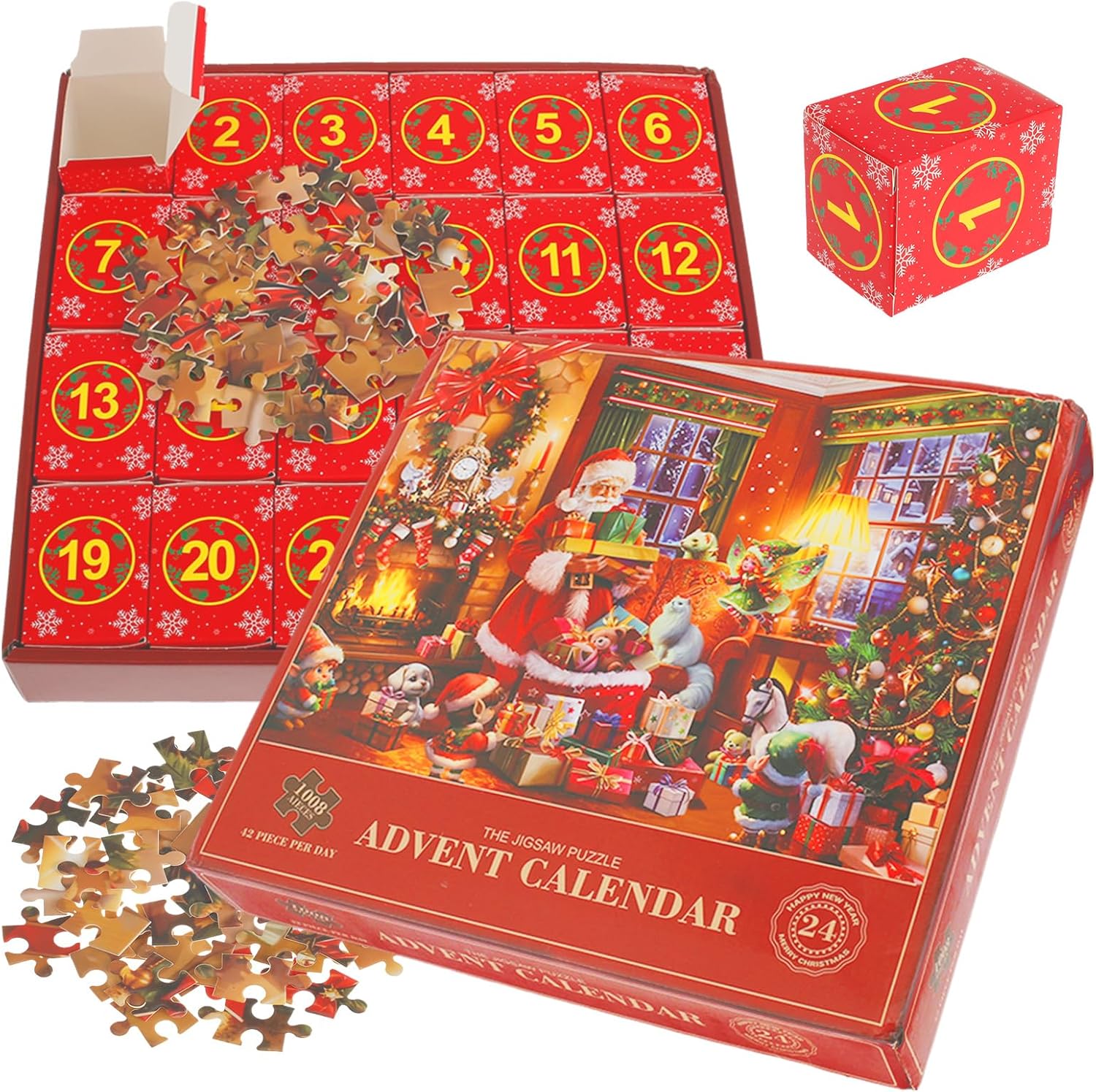 Advent Calendar 2024 Jigsaw Puzzles, 1008 Pieces Christmas Countdown ...