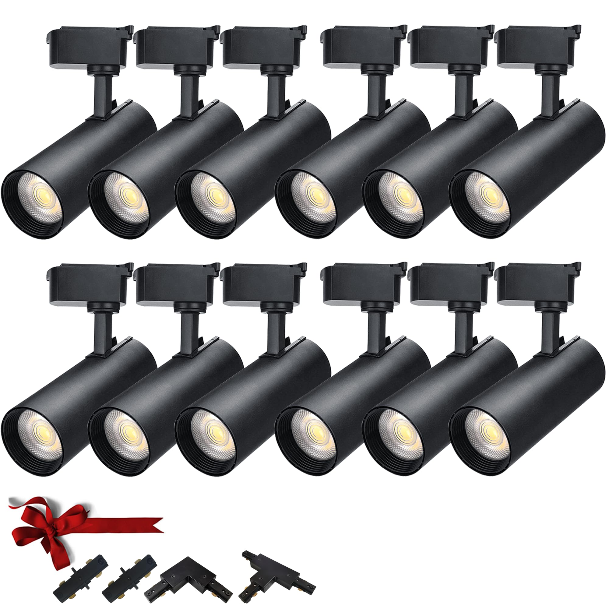 Bravsekai 12 Pack H Type LED Track Lighting Heads, 25W 3000K Warm White ...