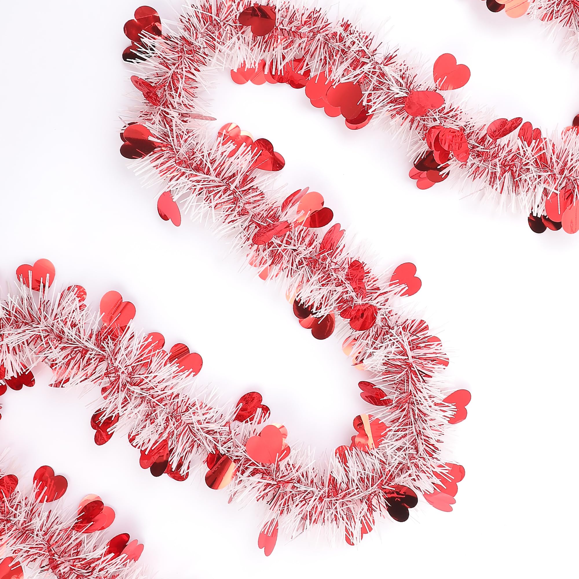 Amazon.com: 26.2 Ft Valentine's Day Tinsel Garland, Metallic Fringe ...