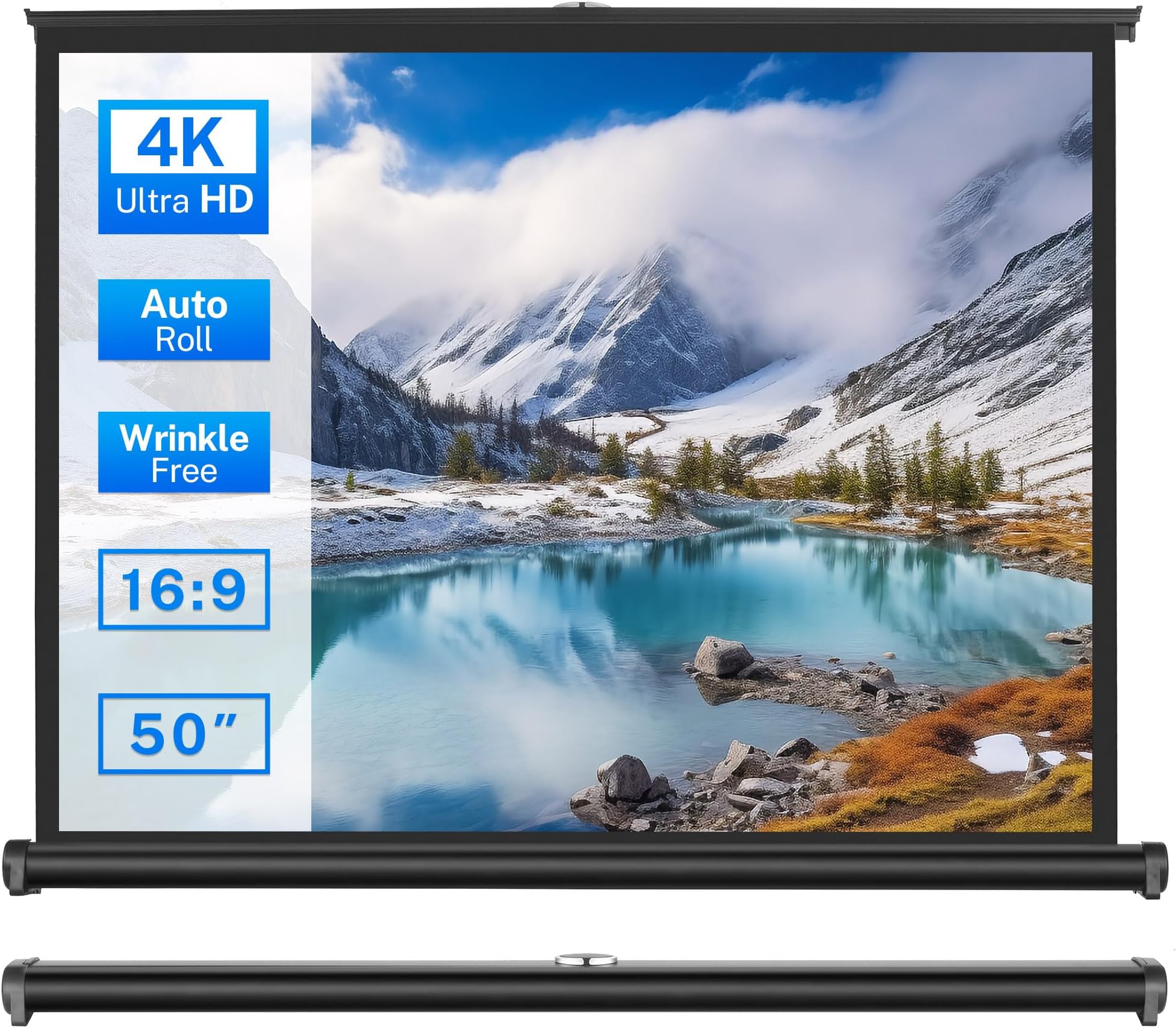 Amazon.com: KODAK Manual Pull-Down White Projector Screen 60" Inch ...