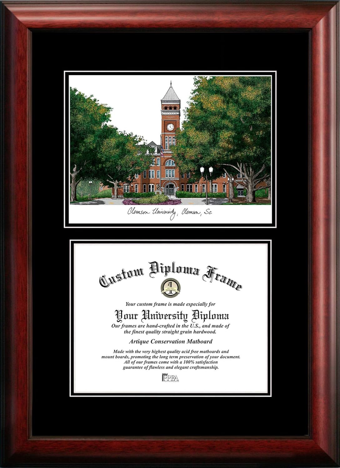 Amazon.com - Campus Images Clemson University Diploma Frame – Double 8.5 x 12 OVER 8.5 x 11 ...