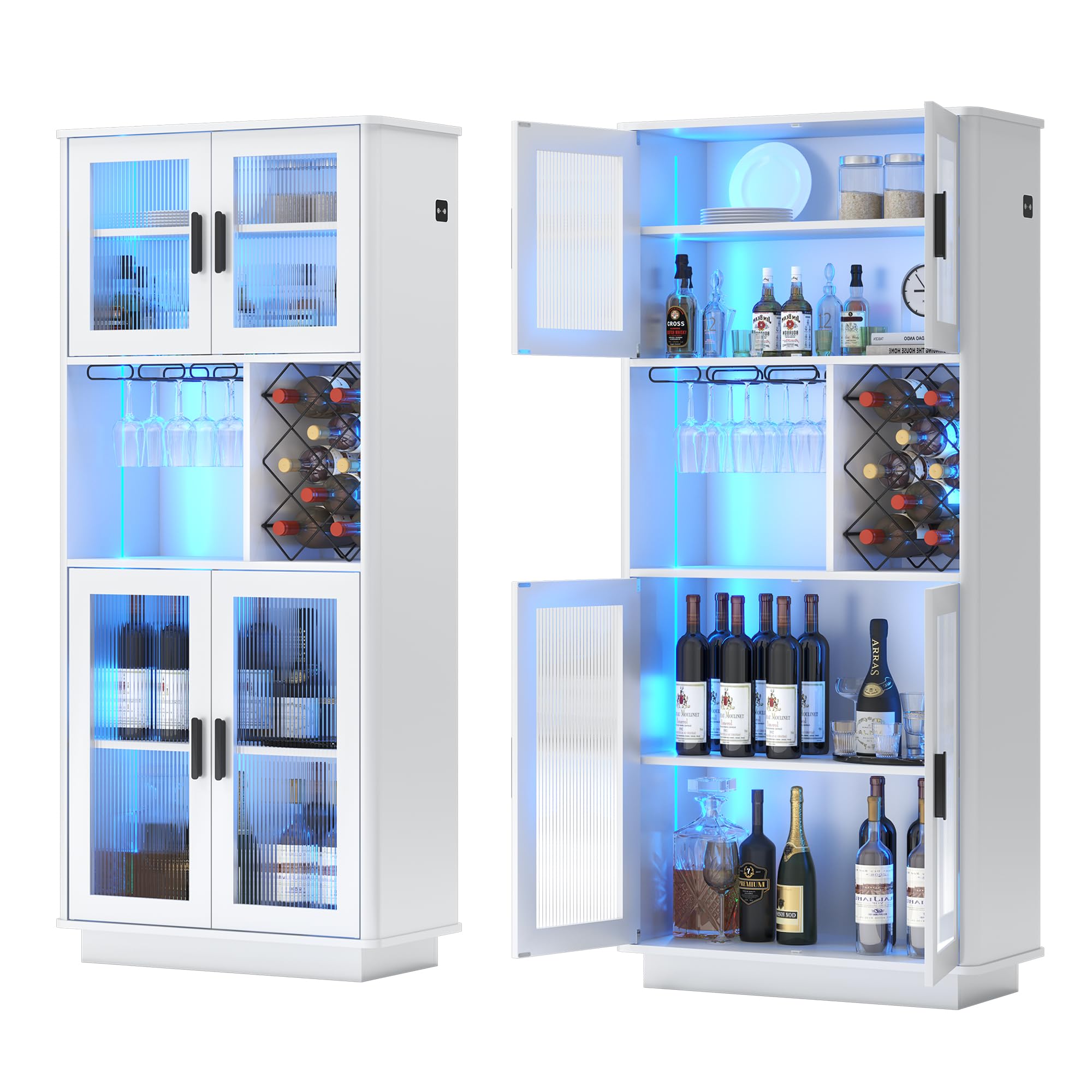 Amazon.com: LVSOMT LED Wine Bar Cabinets with Removable Wine Rack, Bar ...
