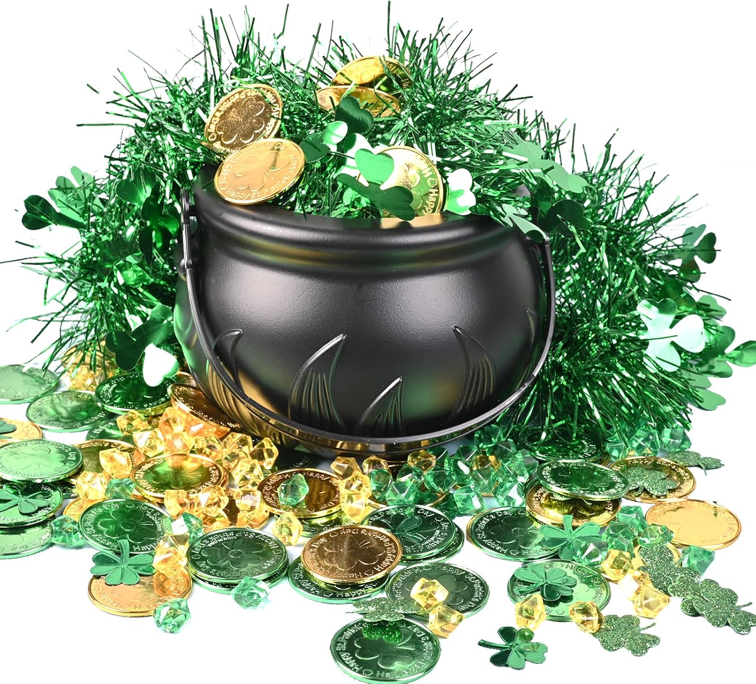 Amazon.com: 280 Pcs St Patricks Day Pot of Gold, Black Leprechaun ...