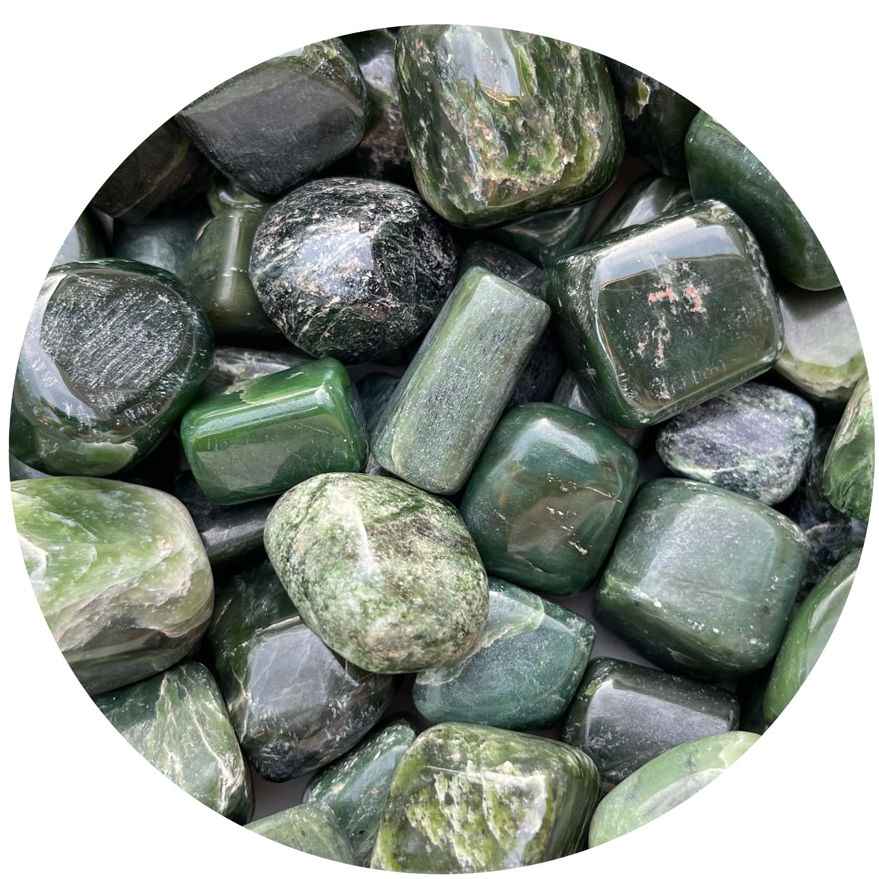 Amazon.com: GAF TREASURES 1/2 LB Nephrite Jade Tumbled Stones, Polished ...