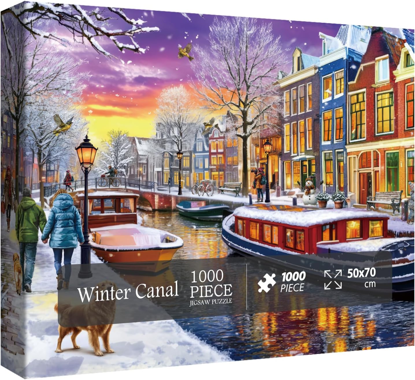 Amazon.com: Colorful Winter Amsterdam Puzzle for Adults 1000 Pieces ...