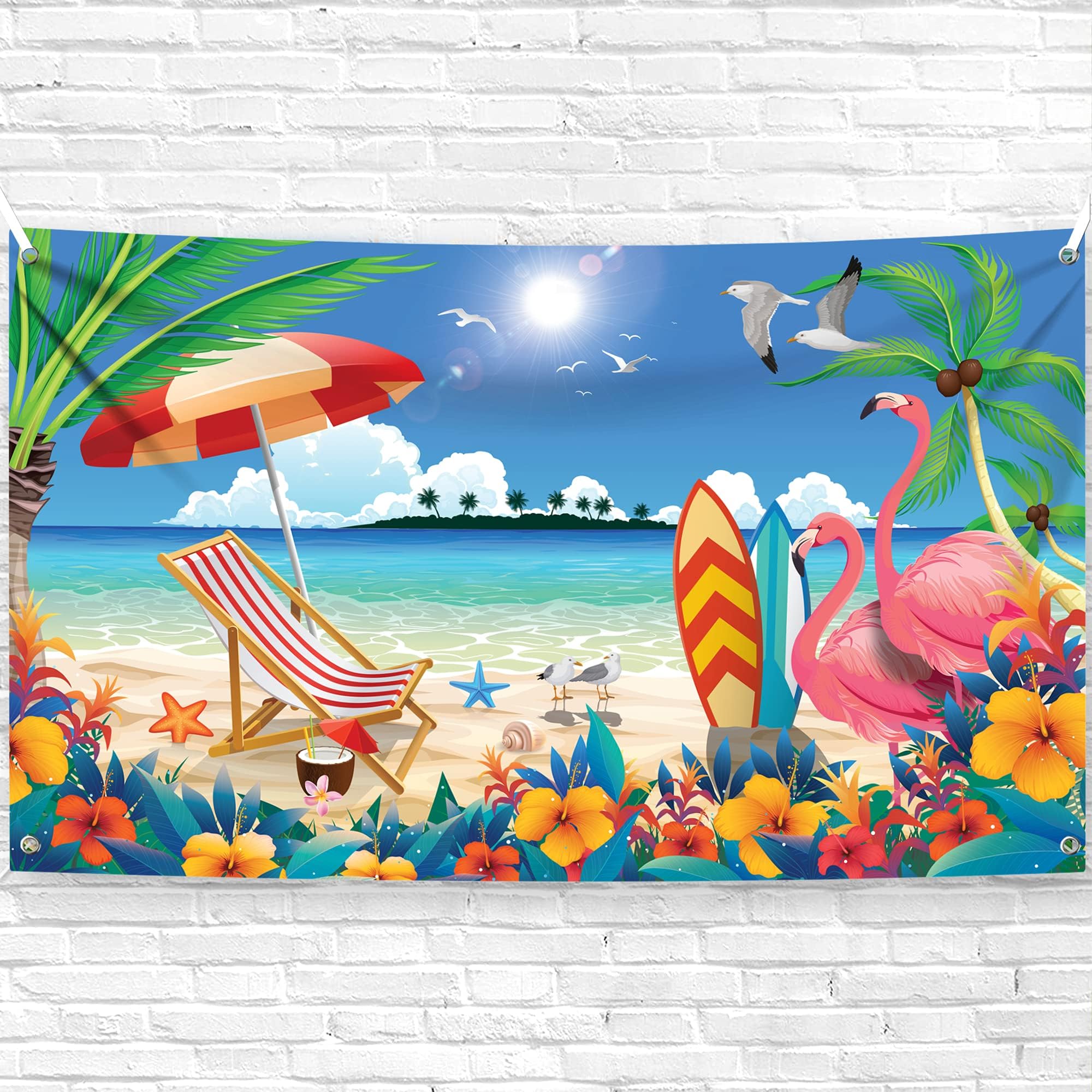 Amazon.com : Allenjoy Summer Tropical Beach Backdrop for Cuban Birthday ...