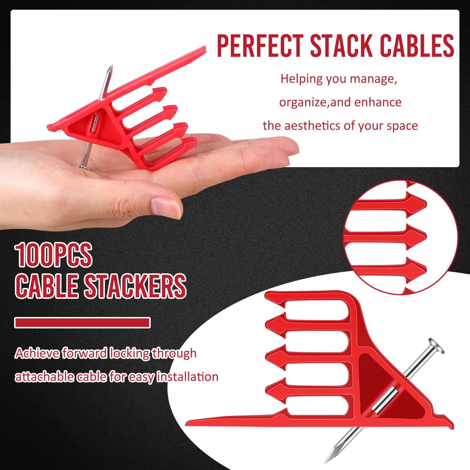 Snapklik.com : Leriton 100 Pcs Cable Stackers Electrical Cable Stapler ...