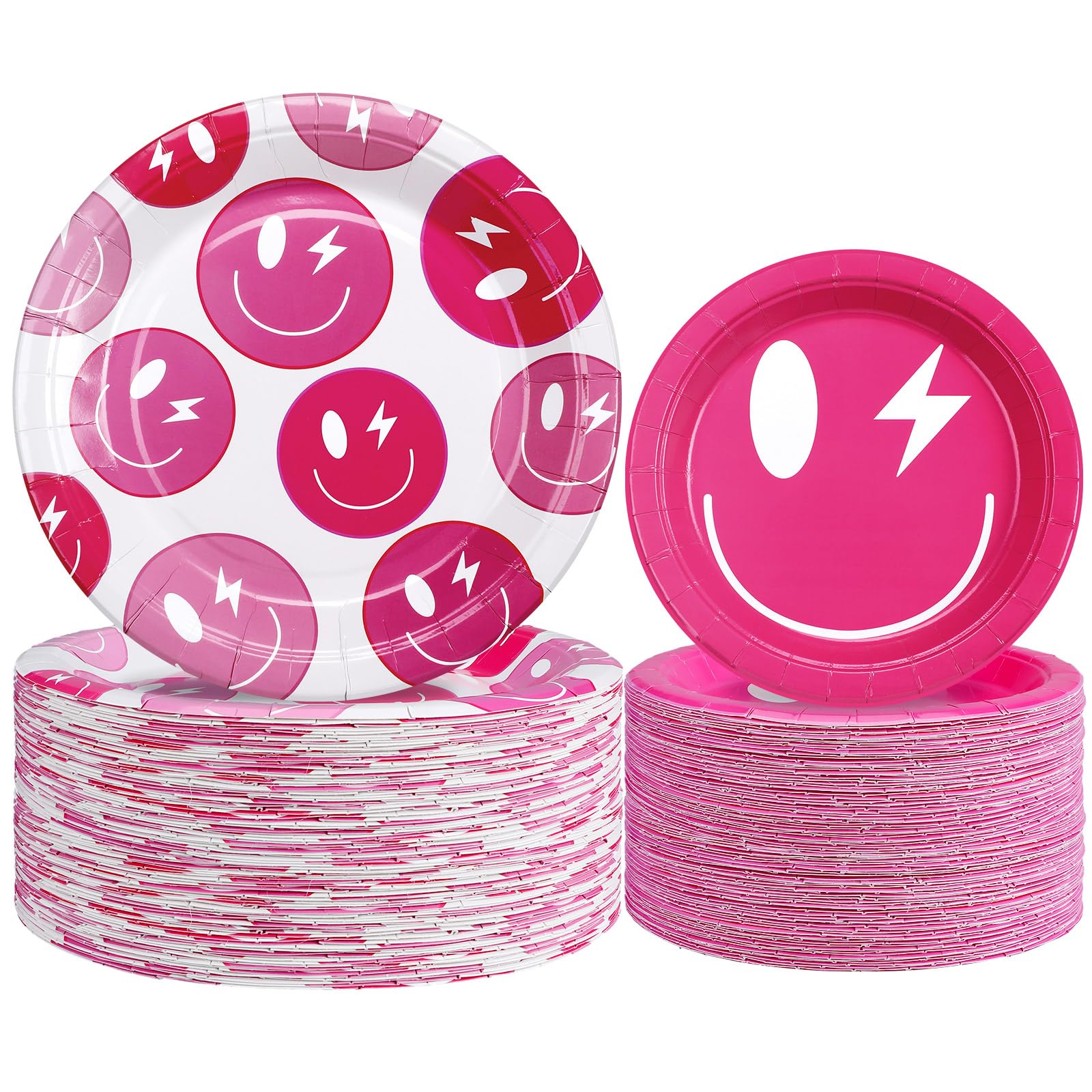 Amazon.com: Chinco 100 Pcs Preppy Smile Face Birthday Party Decorations ...