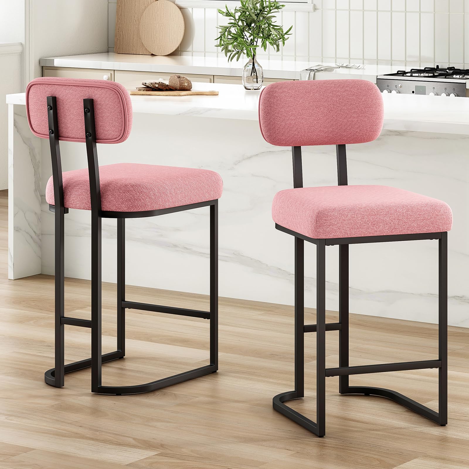 Snapklik.com : Farini Bar Stools Set Of 2,Mid Century Modern Bar Chairs ...