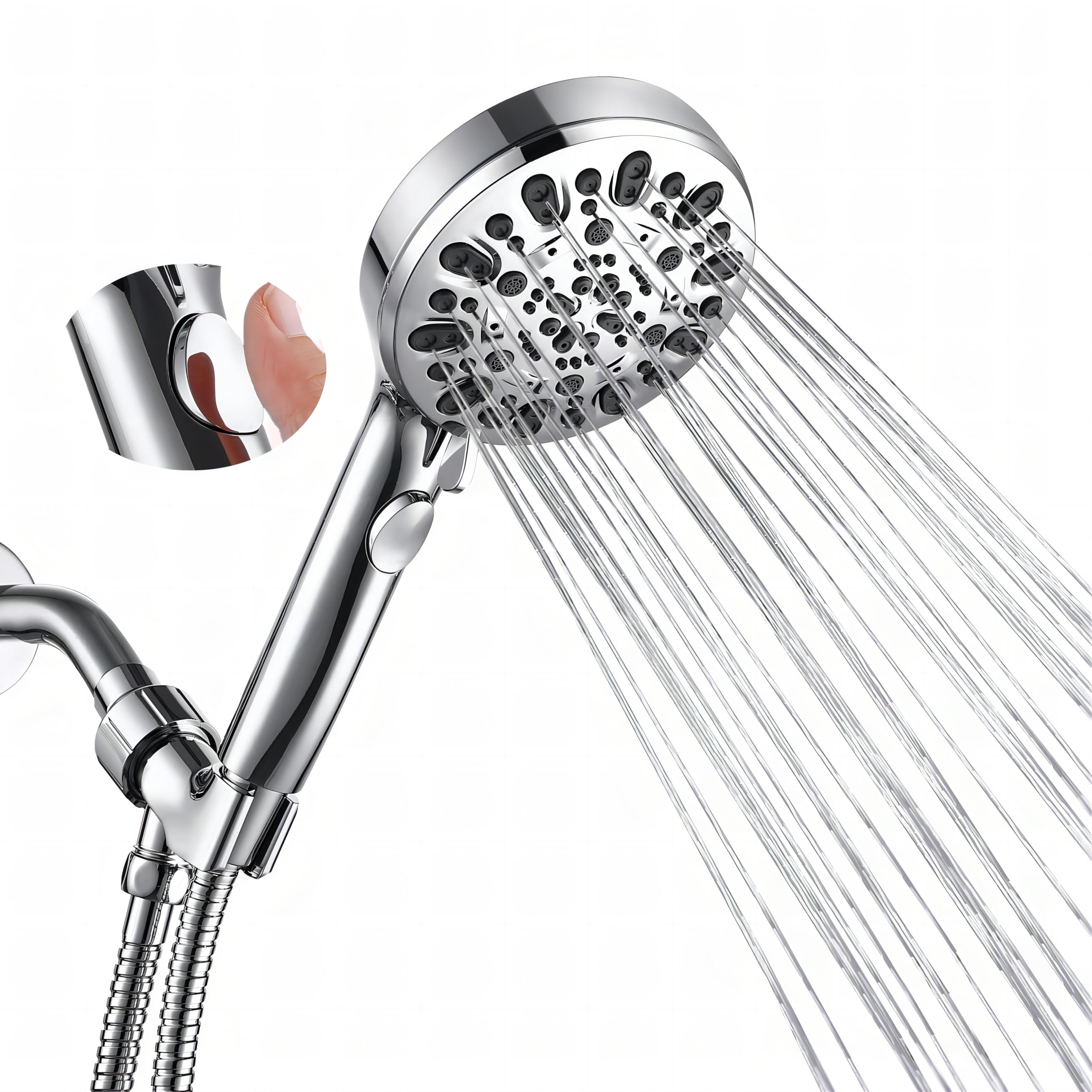 Iopsk High Pressure Shower Head with Handheld,7 Spray Modes Hand Held ...