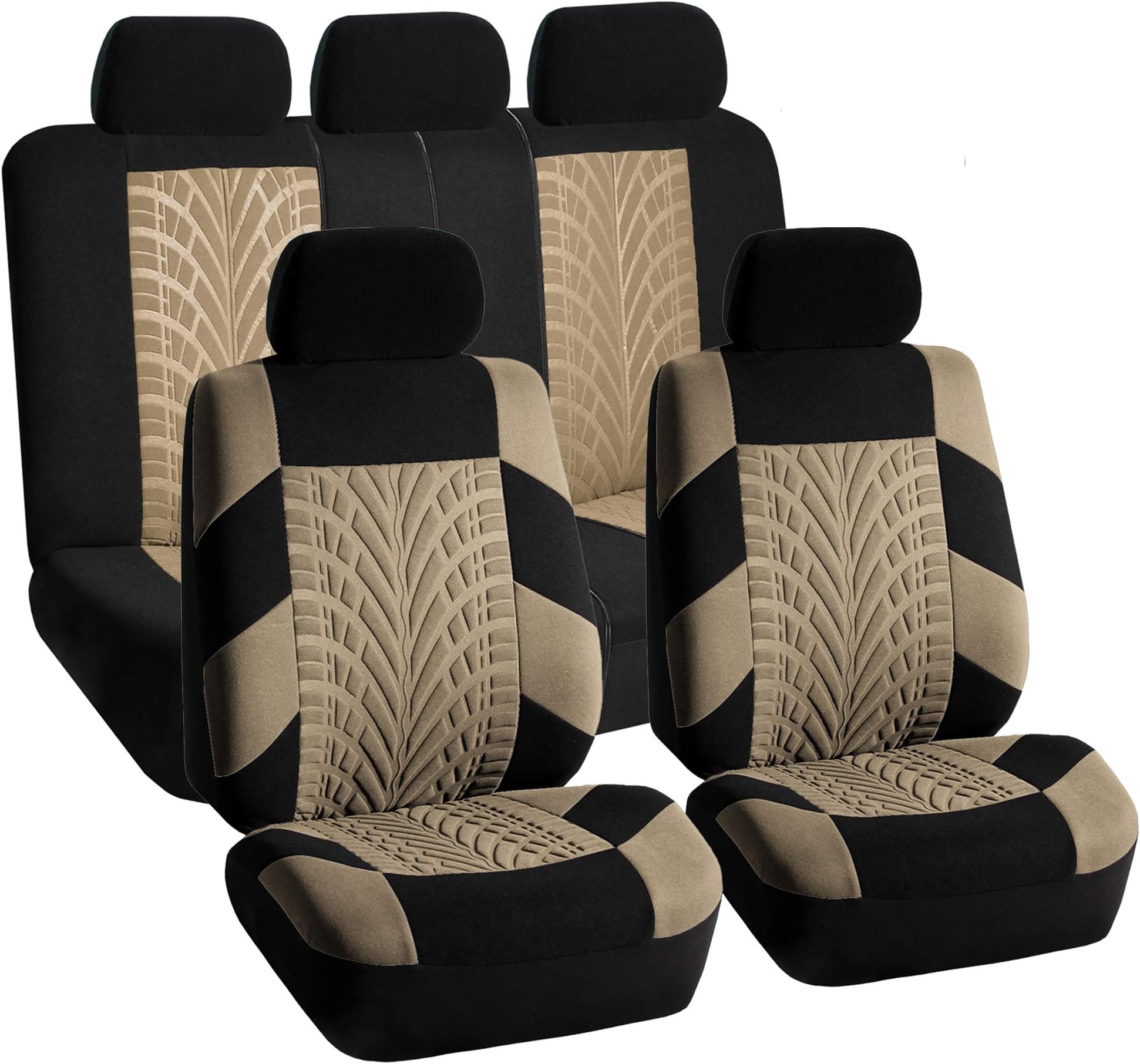 BDK Auto CASC-2284-BG Lot de 4 housses de siège en maille + gabardine ...