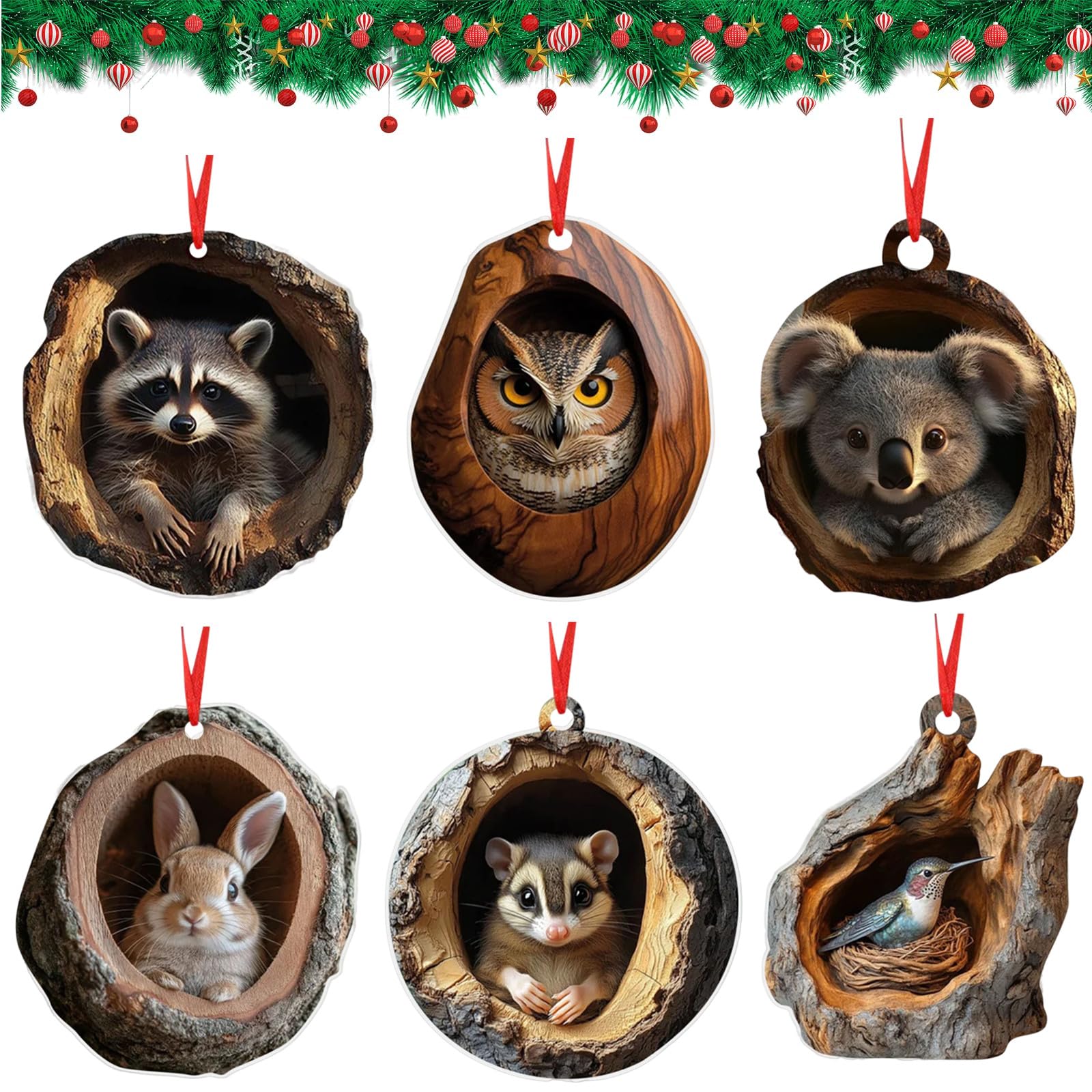 Amazon.com: Animal Christmas Ornament, Forest Animal Decoration ...