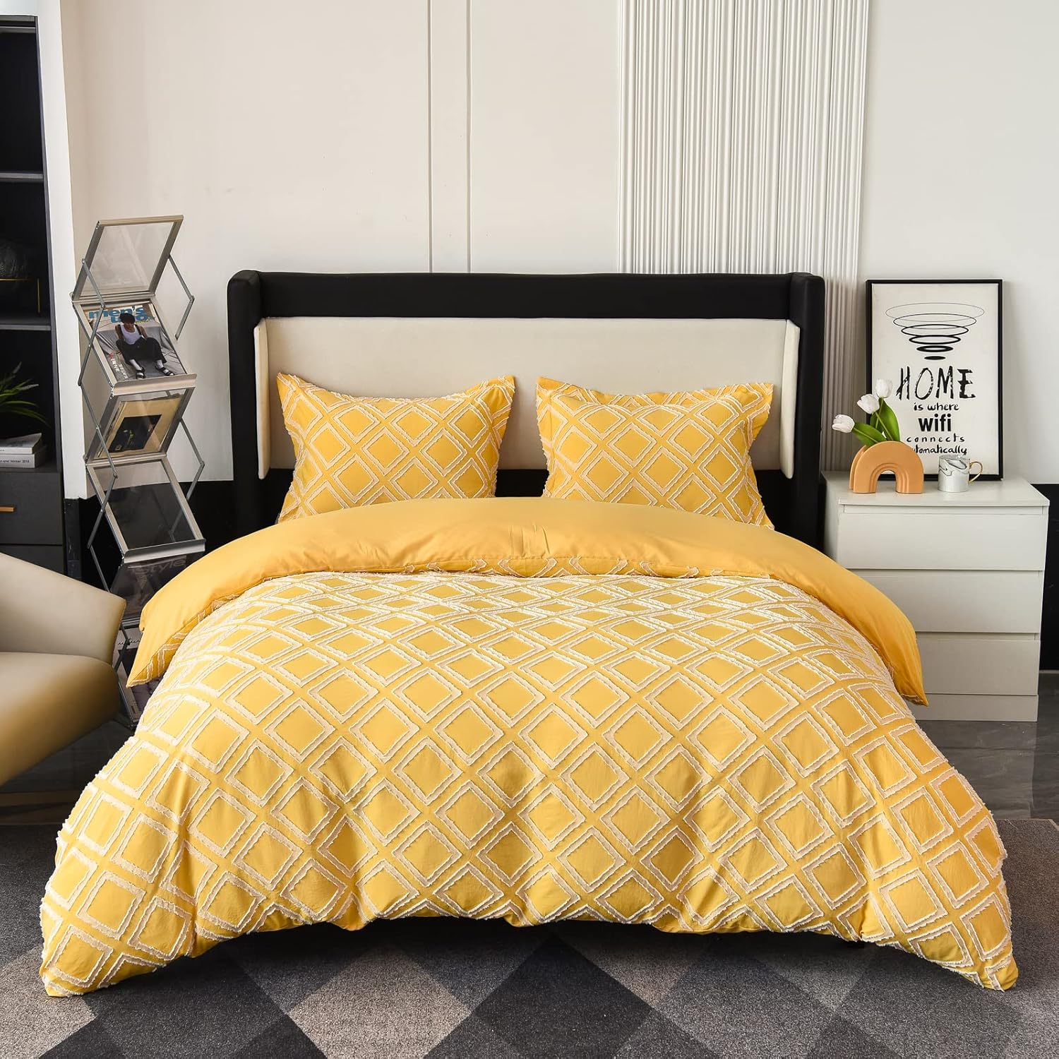 Amazon HIMEAN Boho Duvet Cover Twin Size Yellow Twin Duvet Cover amazon-himean-boho-duvet-cover-twin-size-yellow-twin-duvet-cover