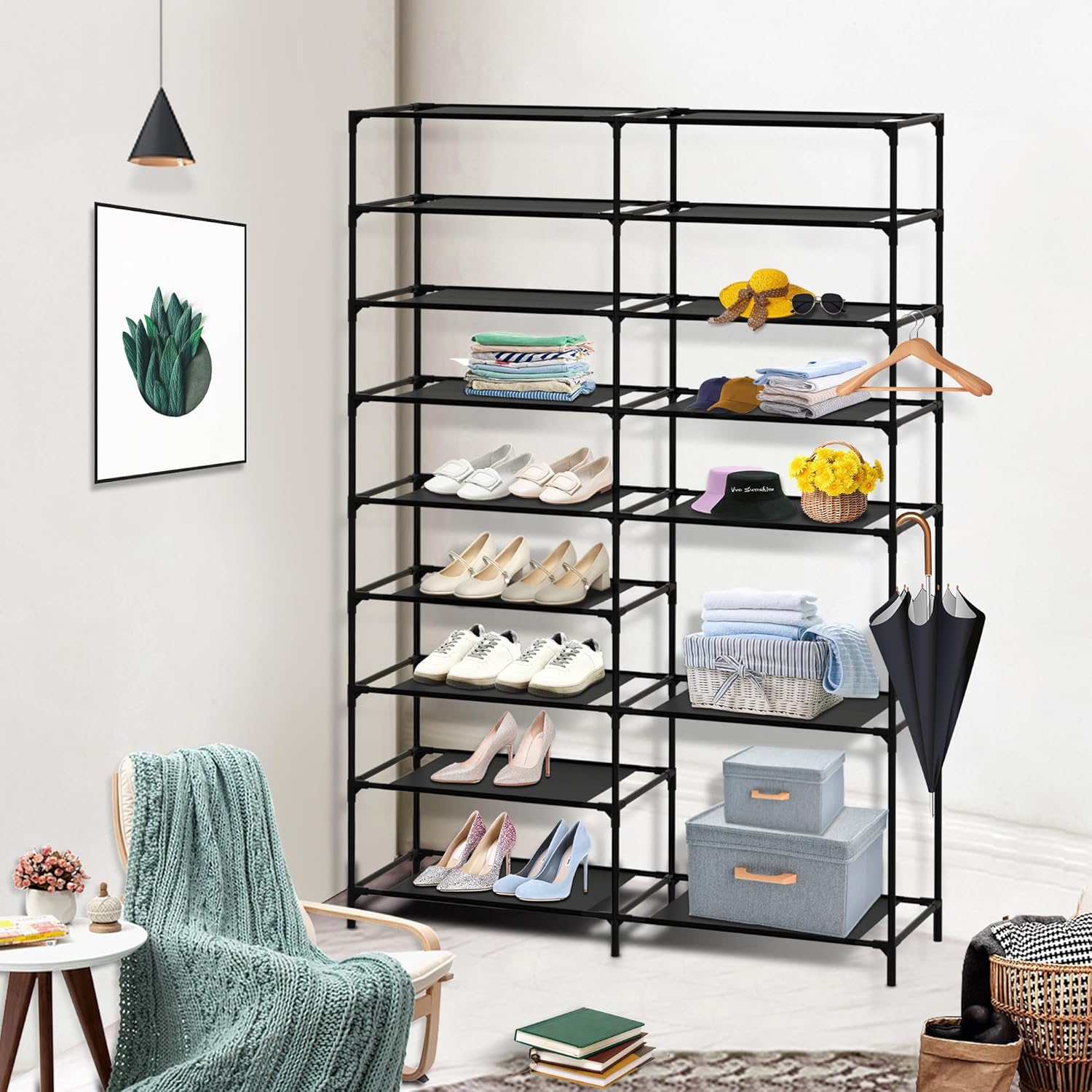 Amazon.com: Jerry & Maggie Shoe Rack Organizer, 26-28 Pairs Shoe ...