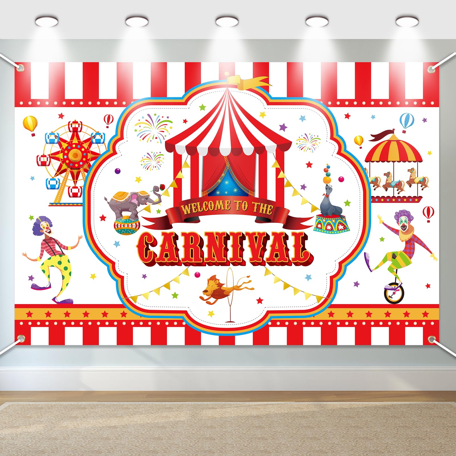 Welcome to The Carnival Backdrop, Circus Theme Party Backdrop ...