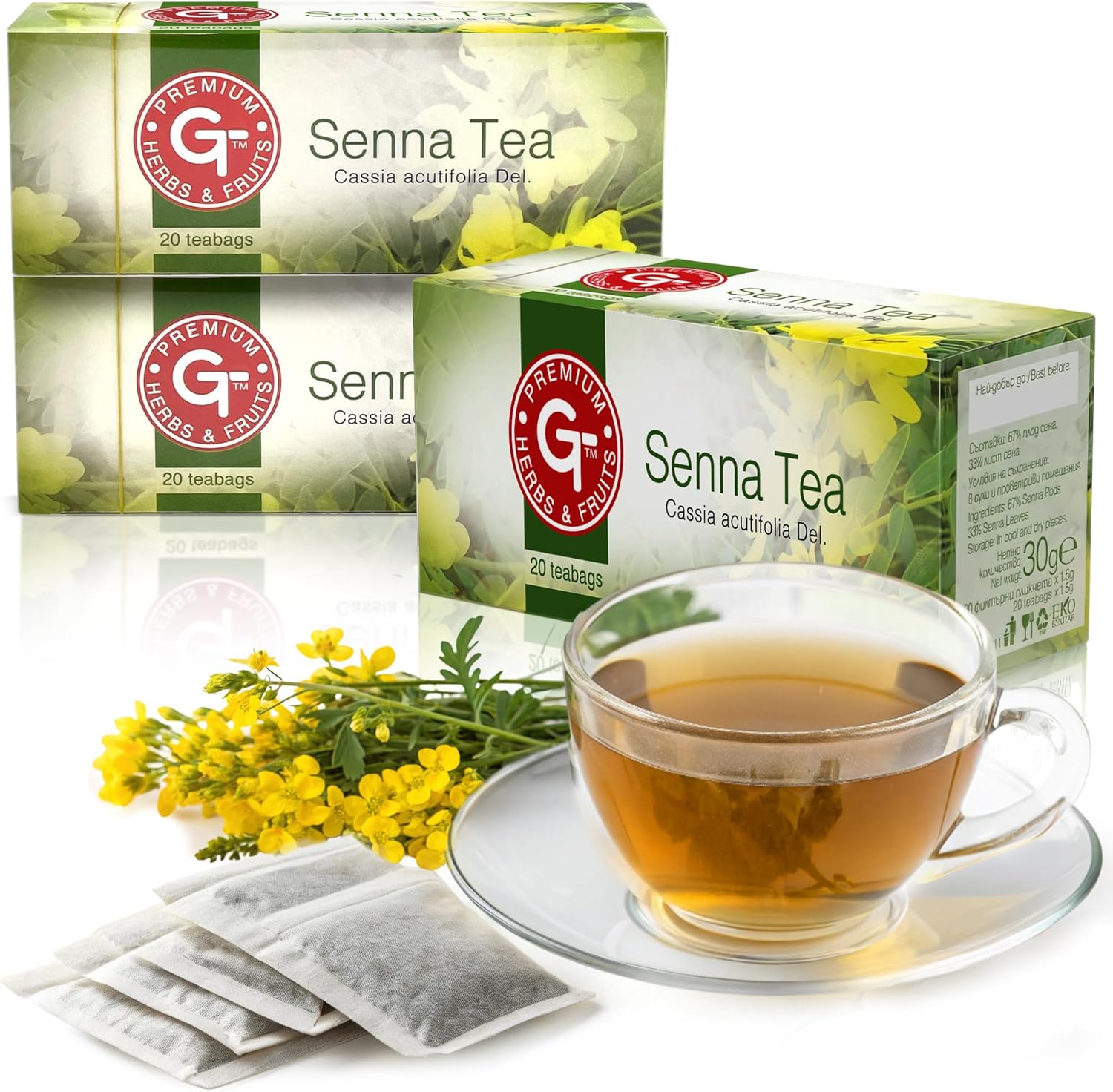 Premium Senna Tea Leaves and Fruit Laxative for Constipation Relief ...