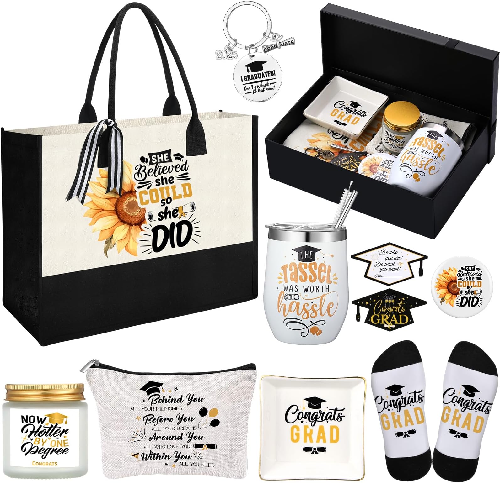 Amazon.com | Skylety 7 Pcs 2025 Graduation Gifts Set for Her Congrats ...