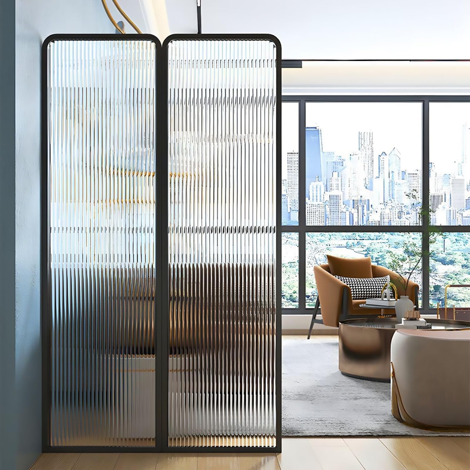 Amazon.com - 6ft Tall Modern Room Divider, Metal Glass Partition Room ...