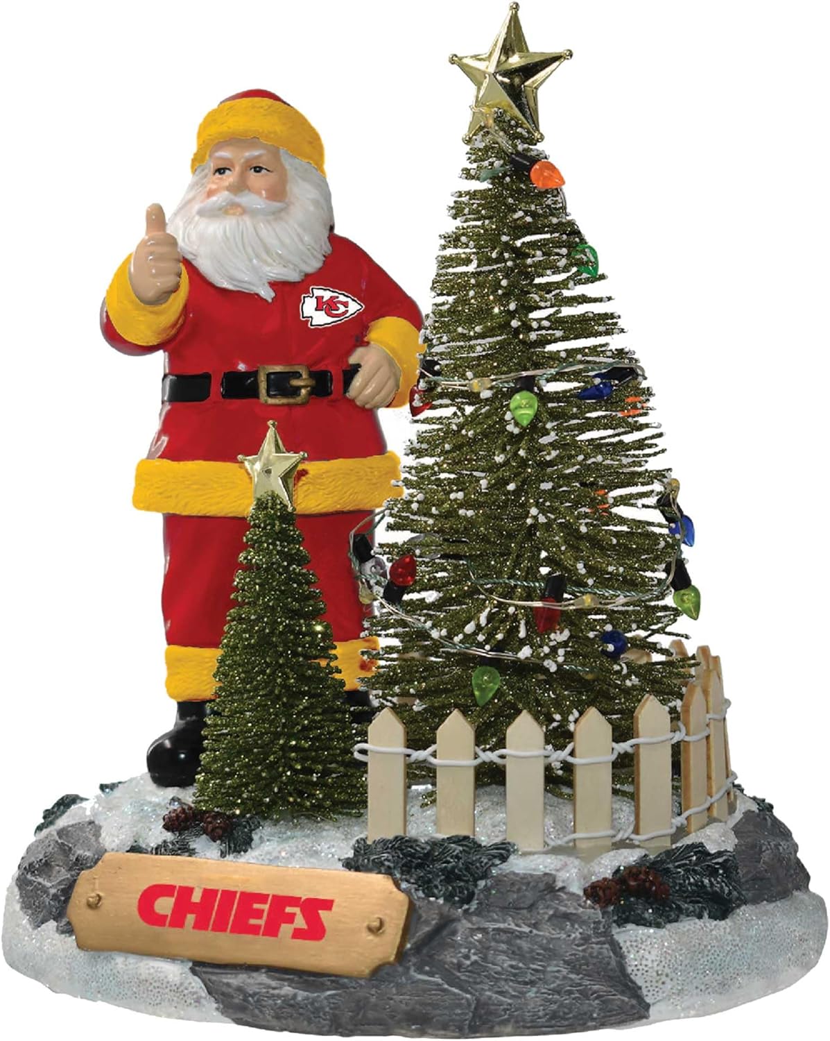 Amazon.com : The Memory Company Kansas City Chiefs Santa with LED Tree ...