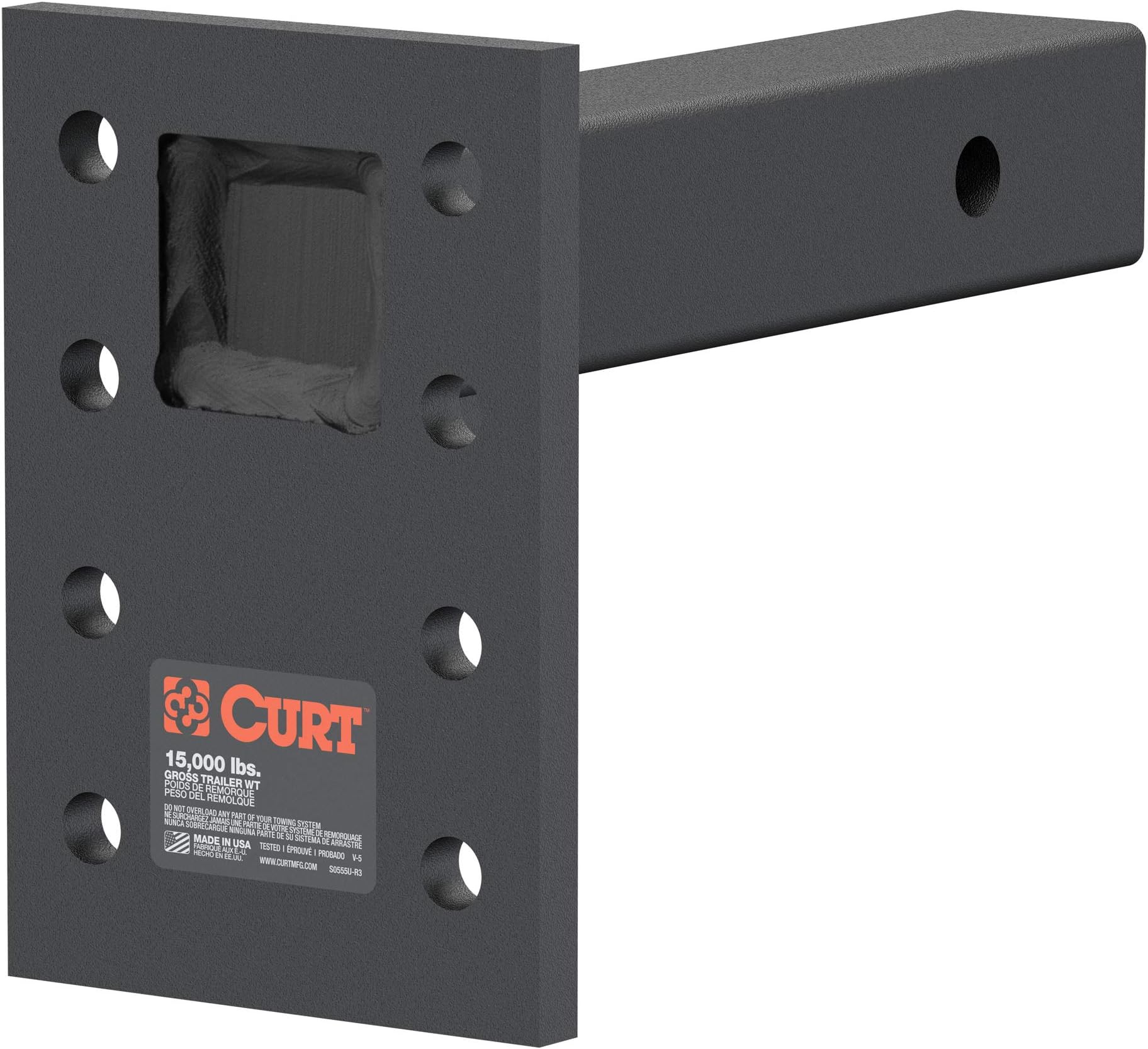 Amazon.com: CURT 48323 Adjustable Pintle Mount for 2-Inch Hitch ...