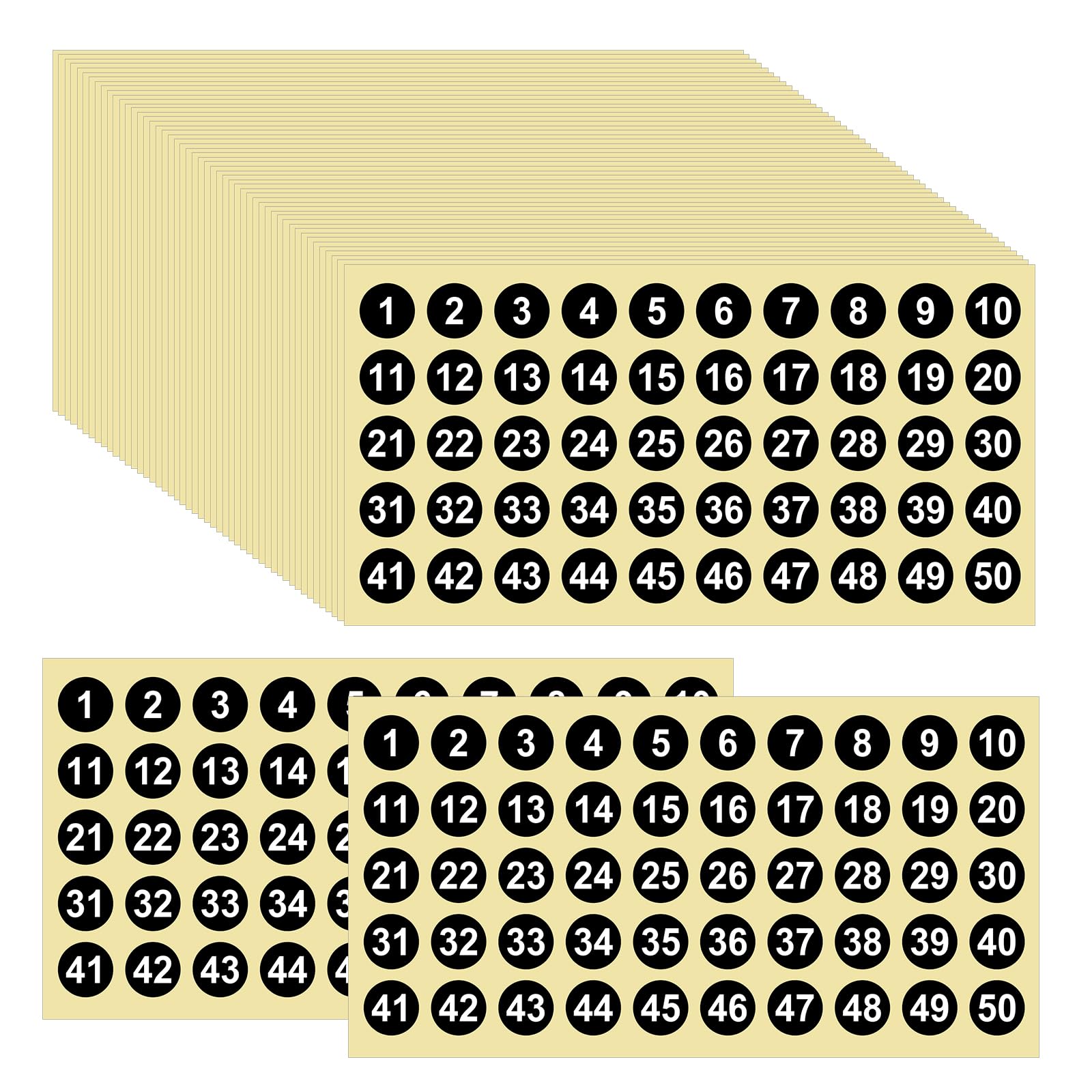 Snapklik.com : 50 Sheets Consecutive Number Stickers, Black Vinyl ...