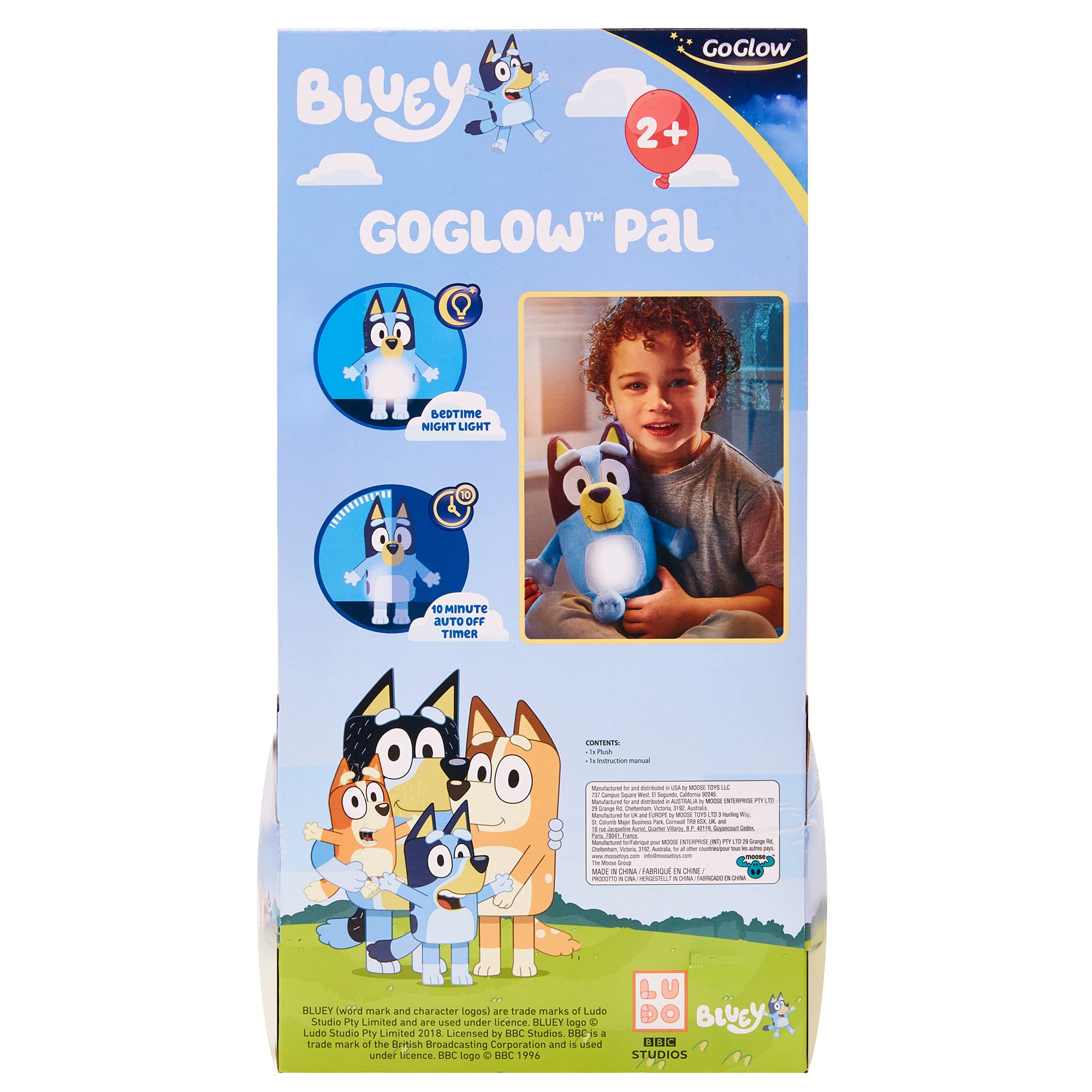 Buy Goglow Bluey Bedtime GoGlow Pal Official Bluey Cuddly Soft Toy 2 in ...