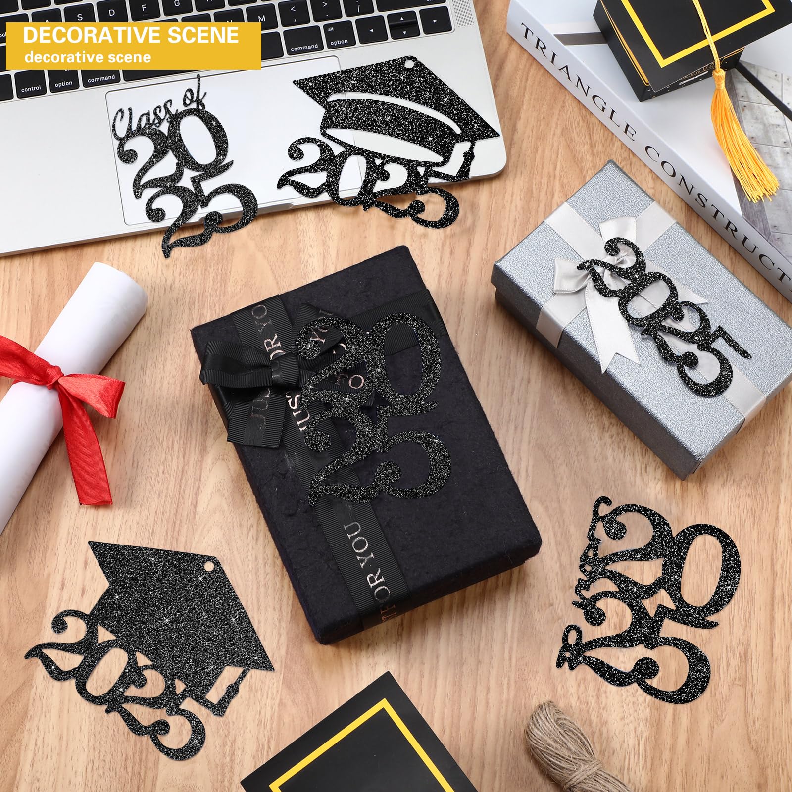 Snapklik.com : Jutom 48 Pcs Glitter 2025 Cutouts Tags Graduation ...
