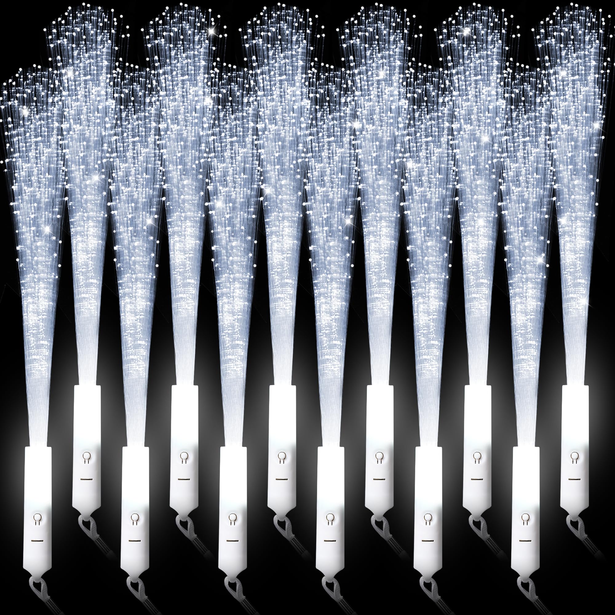 Amazon.com: miikoul 64 Pcs Fiber Optic Wands White Glow Sticks LED ...
