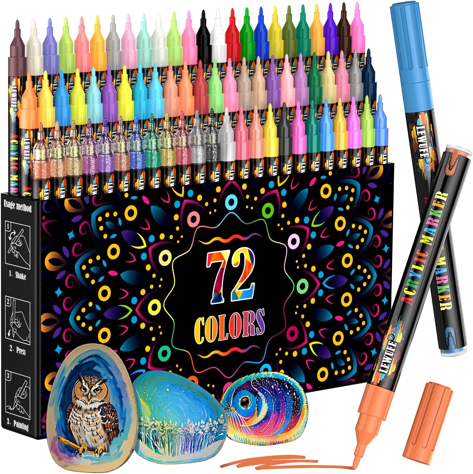 Amazon.com: RESTLY Acrylic Paint Pens, 60 Colors Acrylic Paint Marker ...