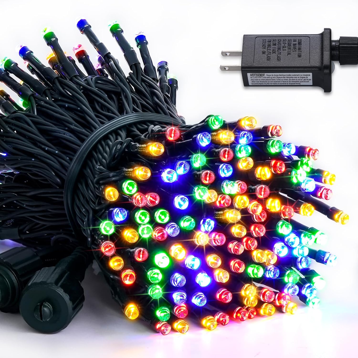POTIVE Connectable Multicolor Christmas Lights Outdoor Waterproof, 66ft ...