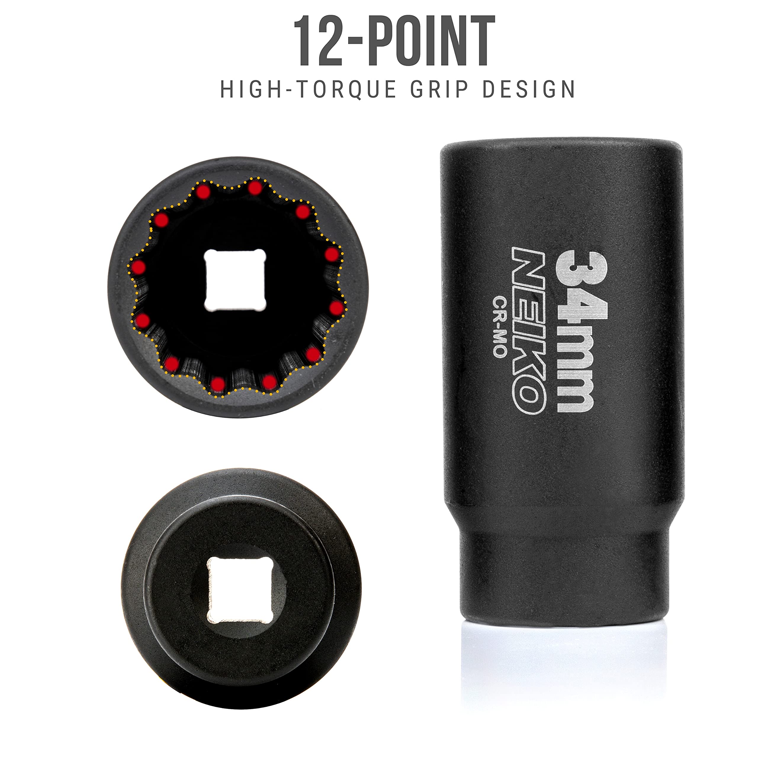 Snapklik.com : 02525A 34mm Socket 1/2” Drive Deep Impact Socket Spindle ...