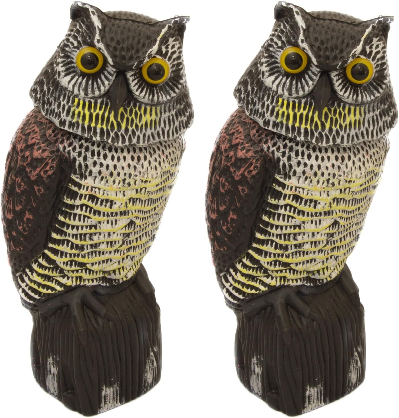 Woodside 2 X Large Realistic Owl Decoy With Rotating Head Bird/Pigeon ...