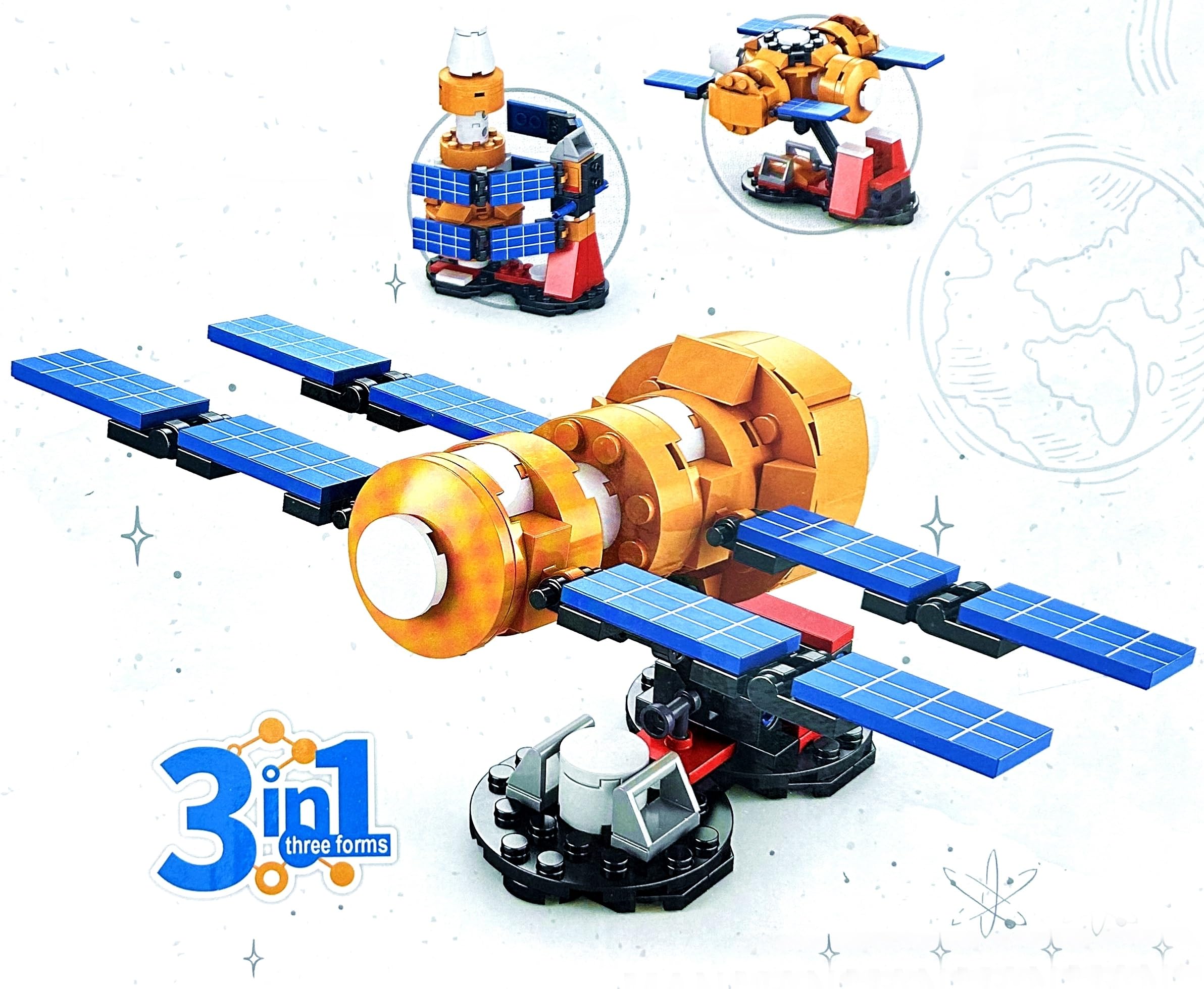 Amitasha 3in1 Space Satellite Exploration Building Blocks Rocket ...