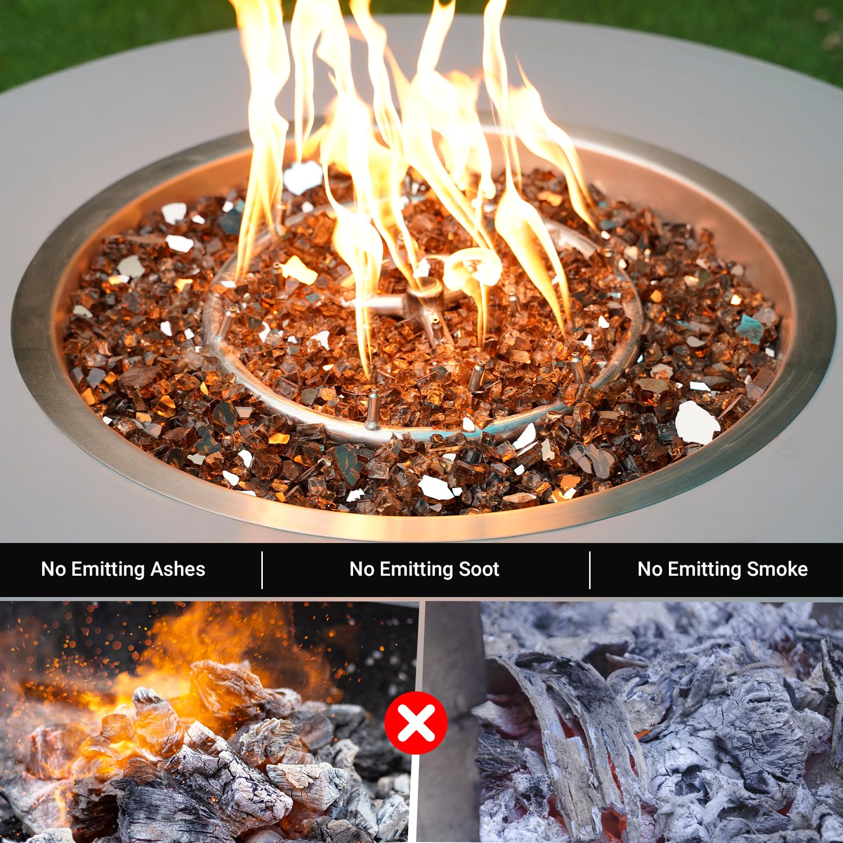 Snapklik.com : 15-Pounds Fire Glass, 1/2-Inch High Luster Copper ...