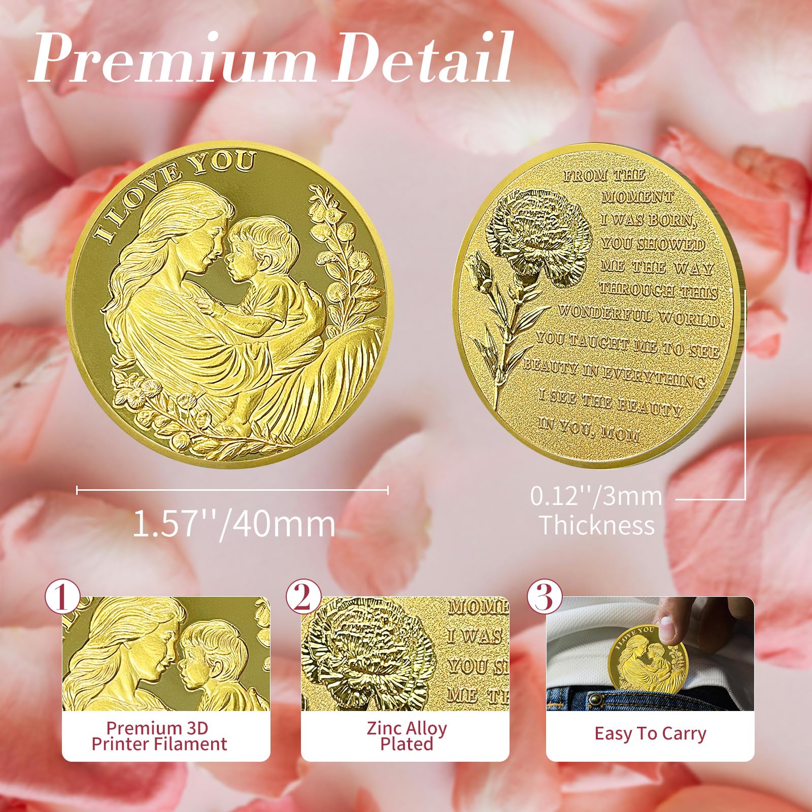 Snapklik.com : Romantic Love Expression Mothers Coin - Carnation I Love ...