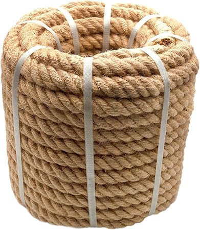 Amazon.com: Jute Rope (1 in * 100 ft) Natural Hemp Rope Twisted Manila ...