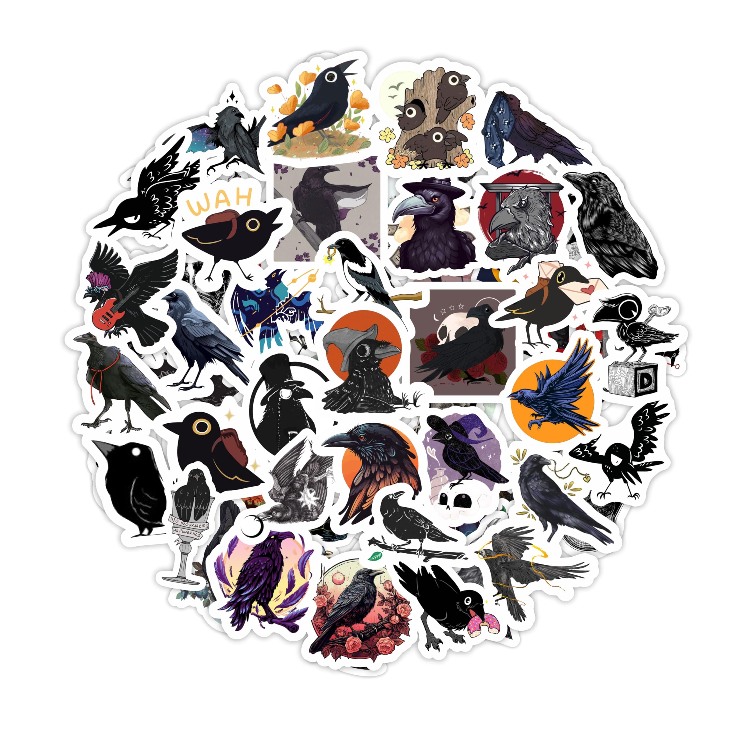 Amazon.com: Crow Stickers for Water Bottle and Laptop - Crow Party ...