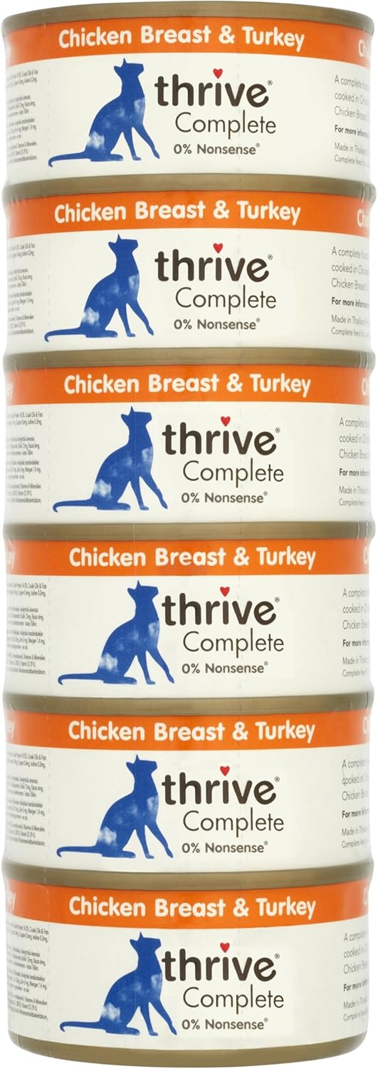 Thrive Cat Food Complete Chicken and Turkey, Pack of 6, 75 g : Amazon ...
