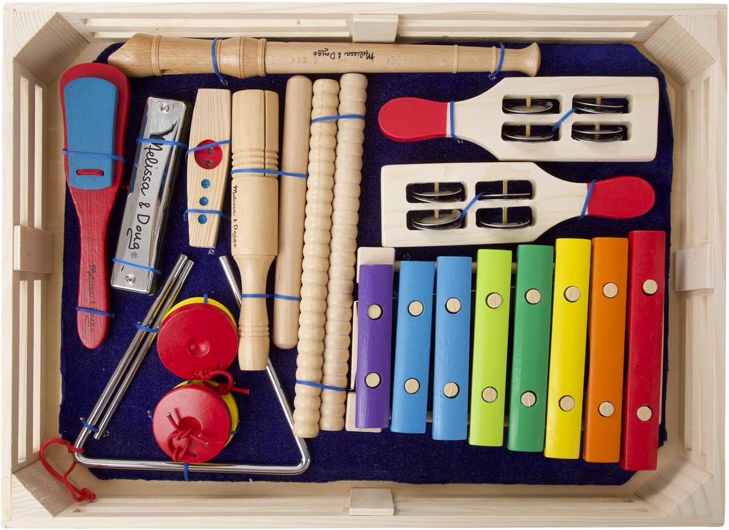 Amazon.com: Melissa & Doug Deluxe Band Set With Wooden Musical ...