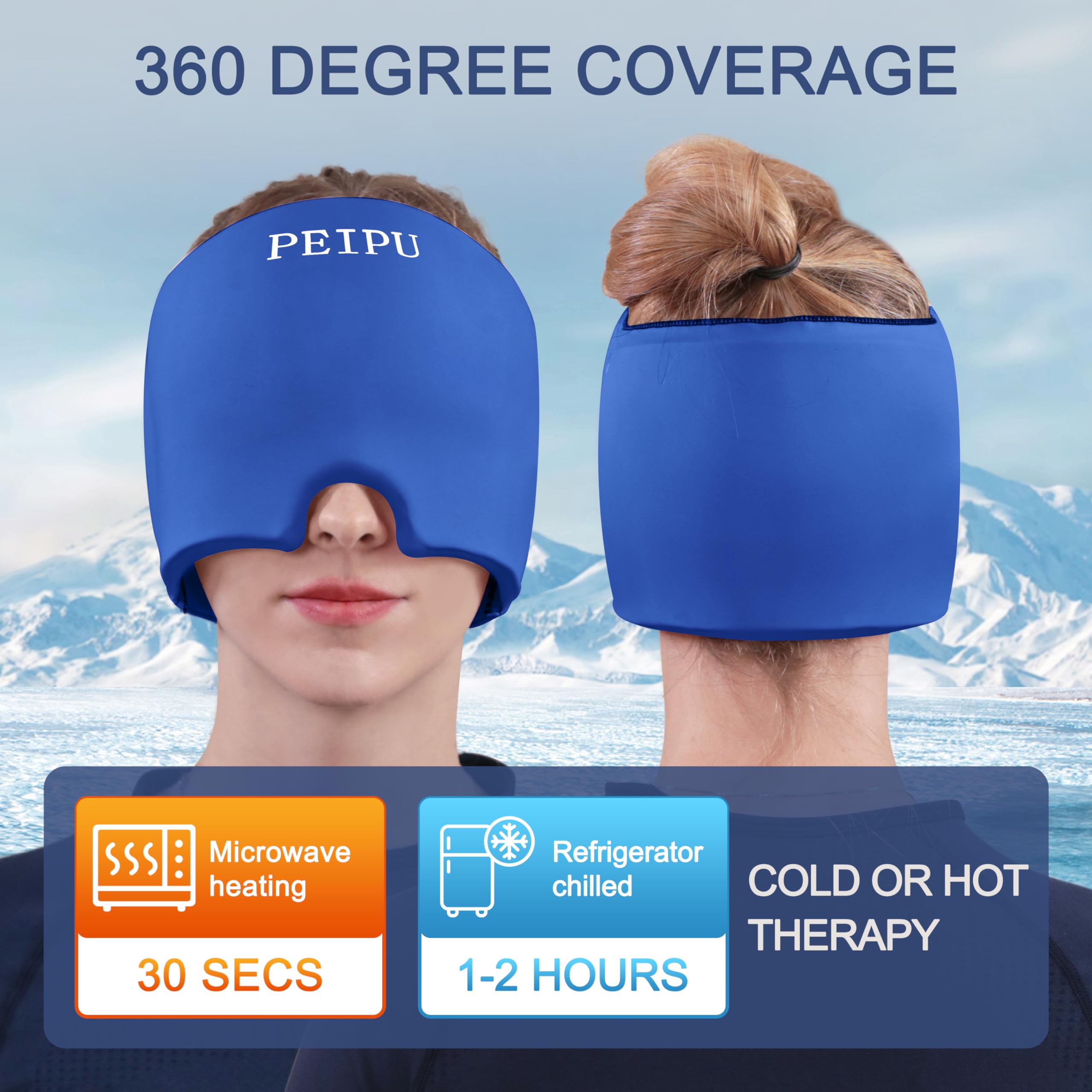 Snapklik.com : Migraine Relief Cap, Soothing Headache Ice Pack, Cooling ...